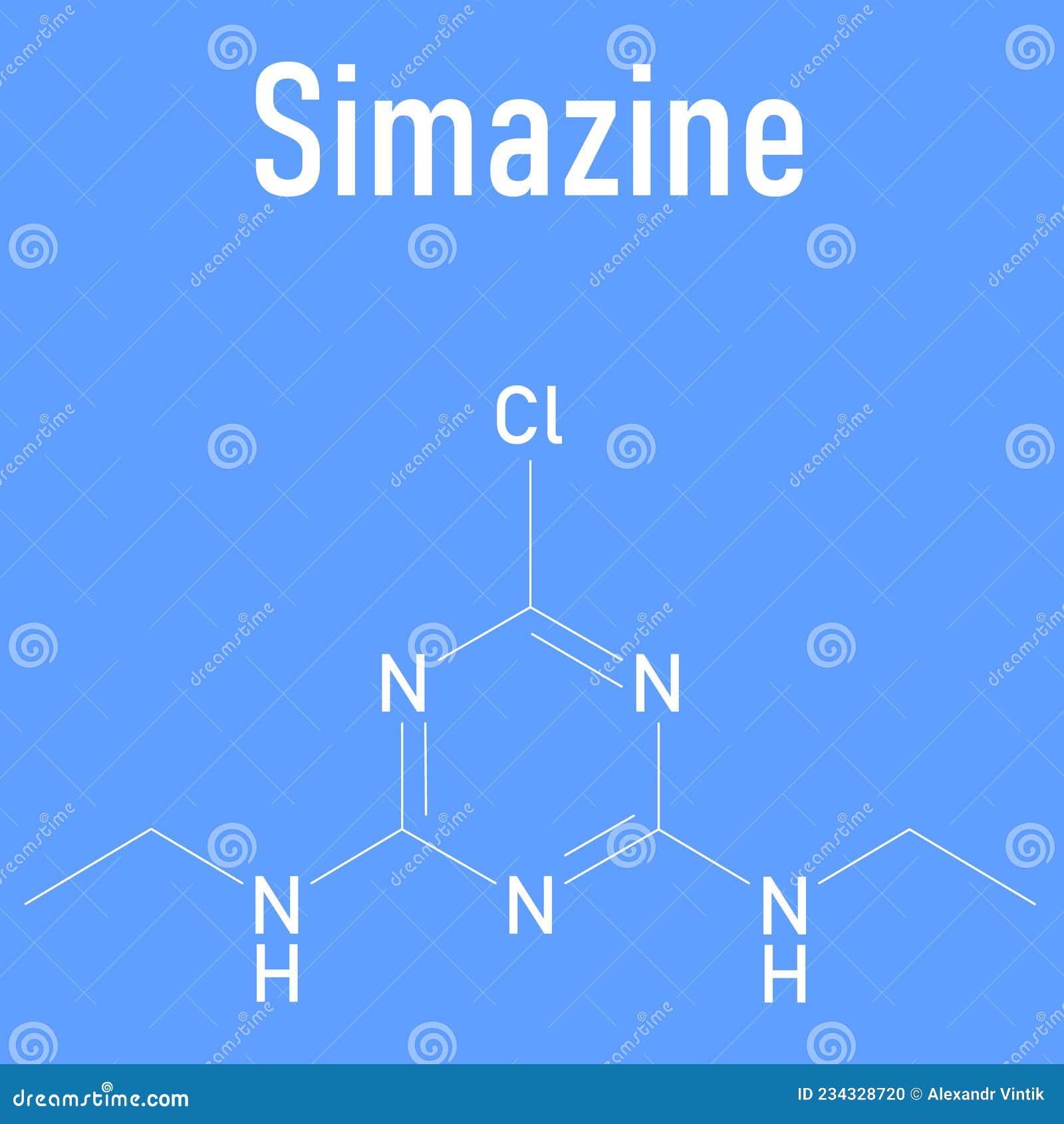 Simazine Herbicide Molecule. Skeletal Formula Stock Vector ...