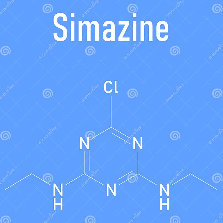 Simazine Herbicide Molecule. Skeletal Formula Stock Vector ...