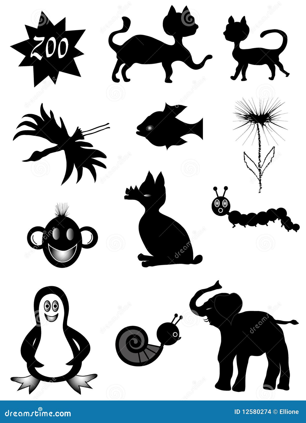 Simboli animali illustrazione vettoriale. Illustrazione di arte - 12580274