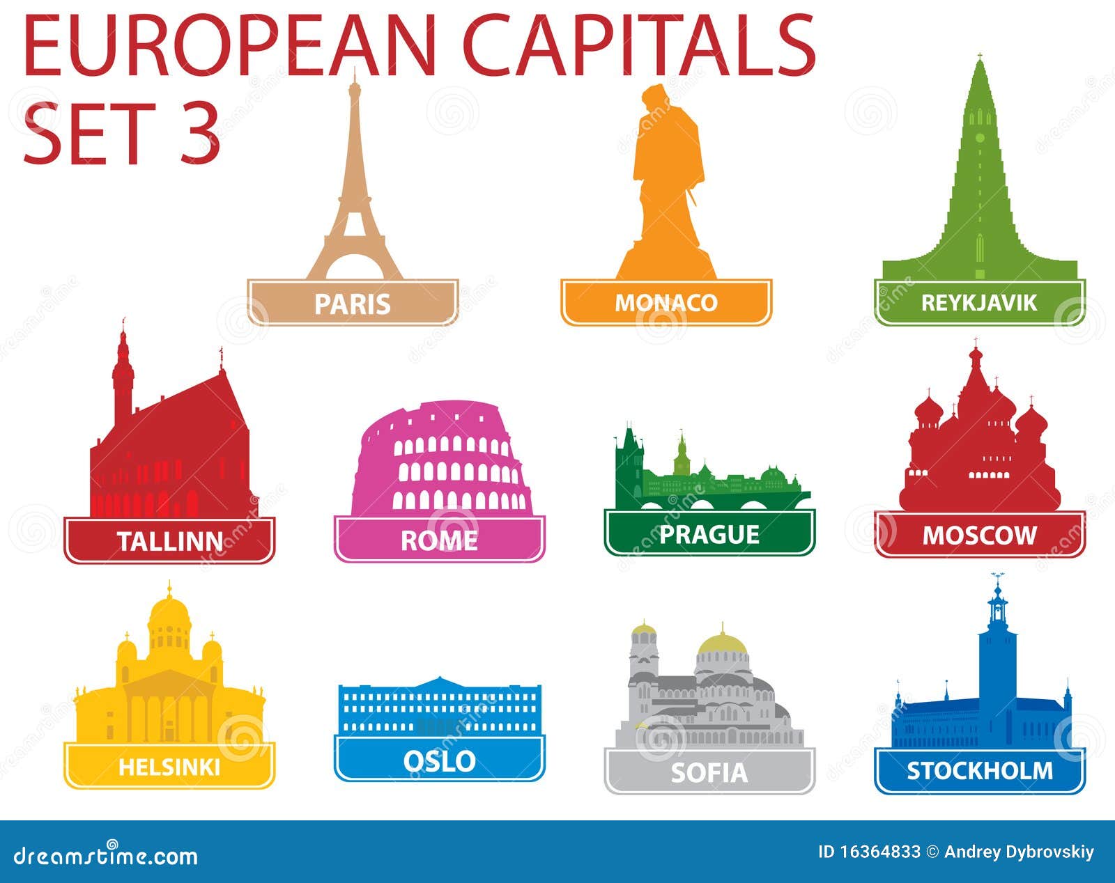 Simboli capitali europei illustrazione vettoriale. Illustrazione di ...