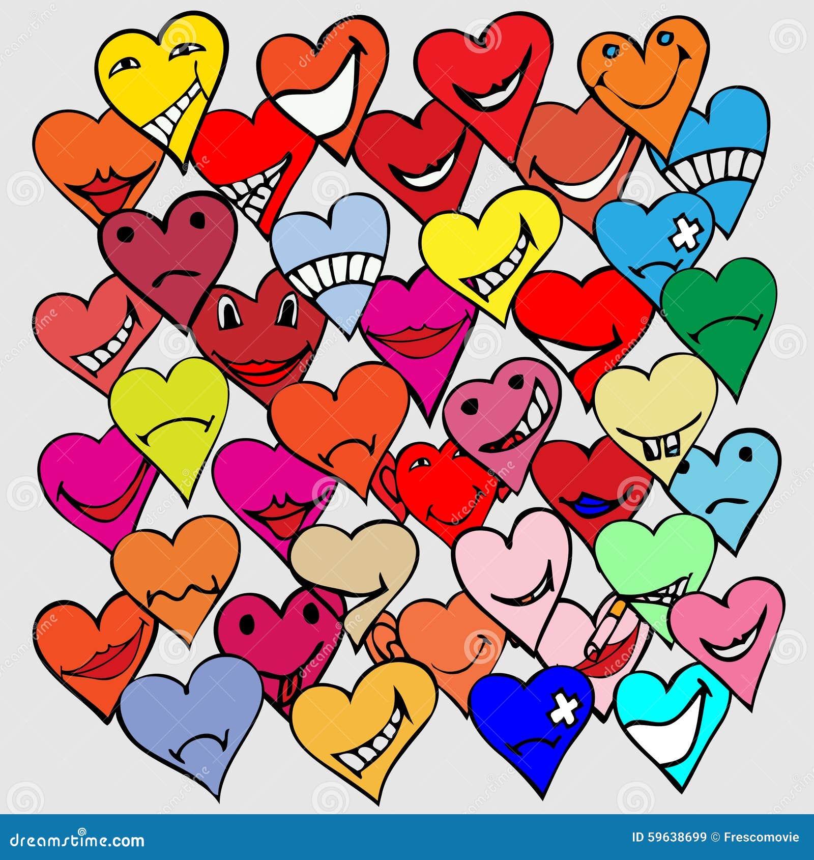 Simboli del cuore illustrazione vettoriale. Illustrazione di dissipato ...