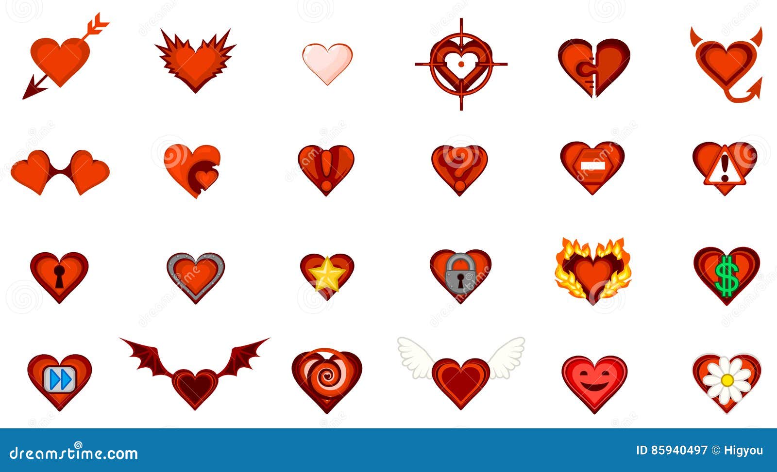 Simboli del cuore illustrazione vettoriale. Illustrazione di appello ...