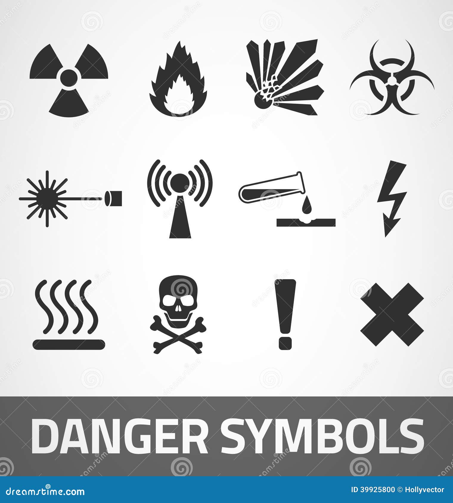 Simboli del pericolo illustrazione vettoriale. Illustrazione di laser ...