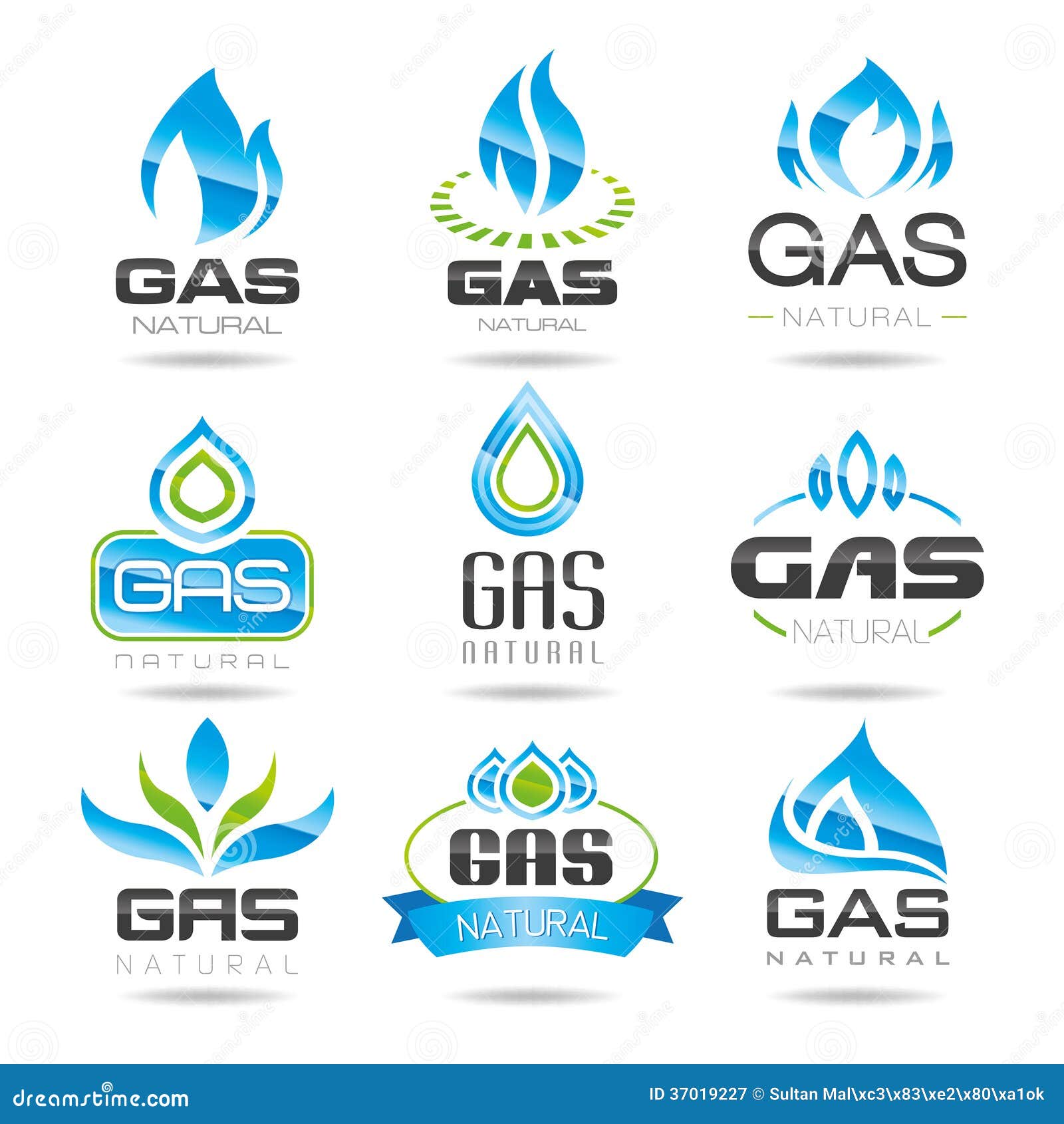 Simboli Dell'industria Del Gas Illustrazione Vettoriale - Illustrazione ...