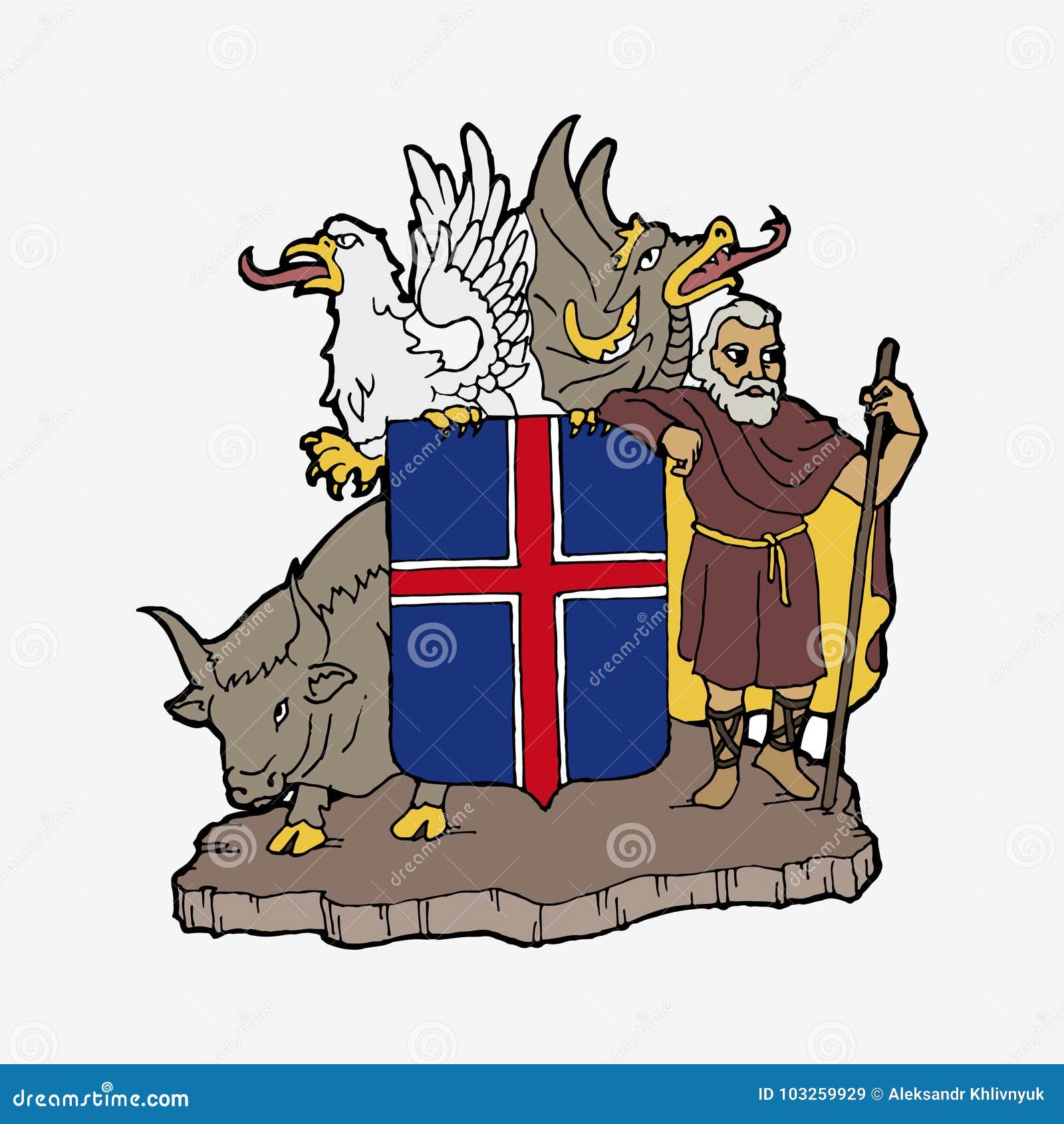 Simboli dell'Islanda illustrazione di stock. Illustrazione di lupino ...