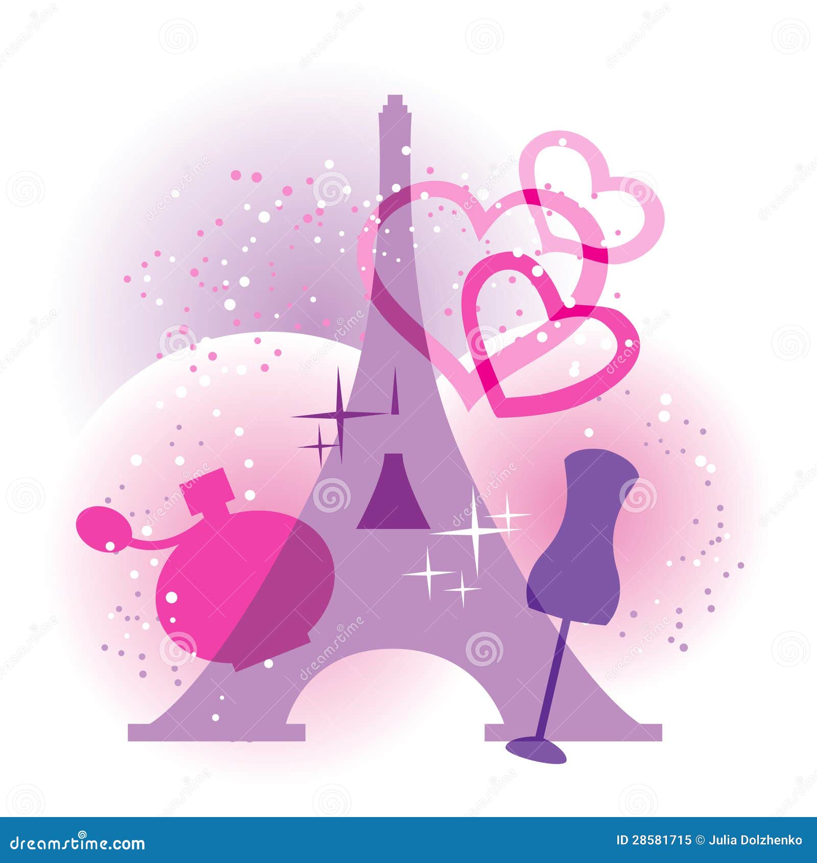 Simboli della Francia illustrazione vettoriale. Illustrazione di rosa ...