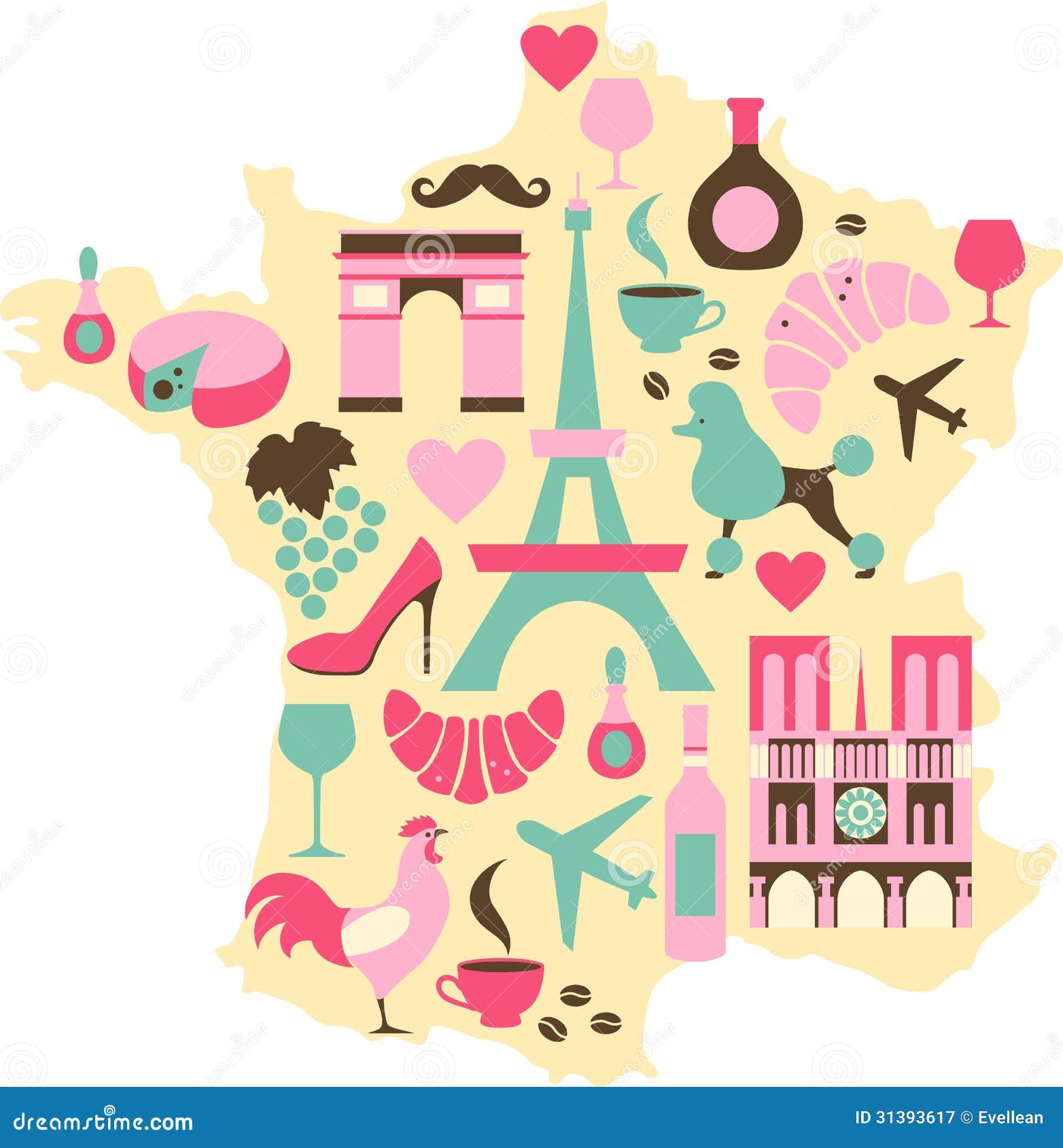 Simboli della Francia illustrazione vettoriale. Illustrazione di ...