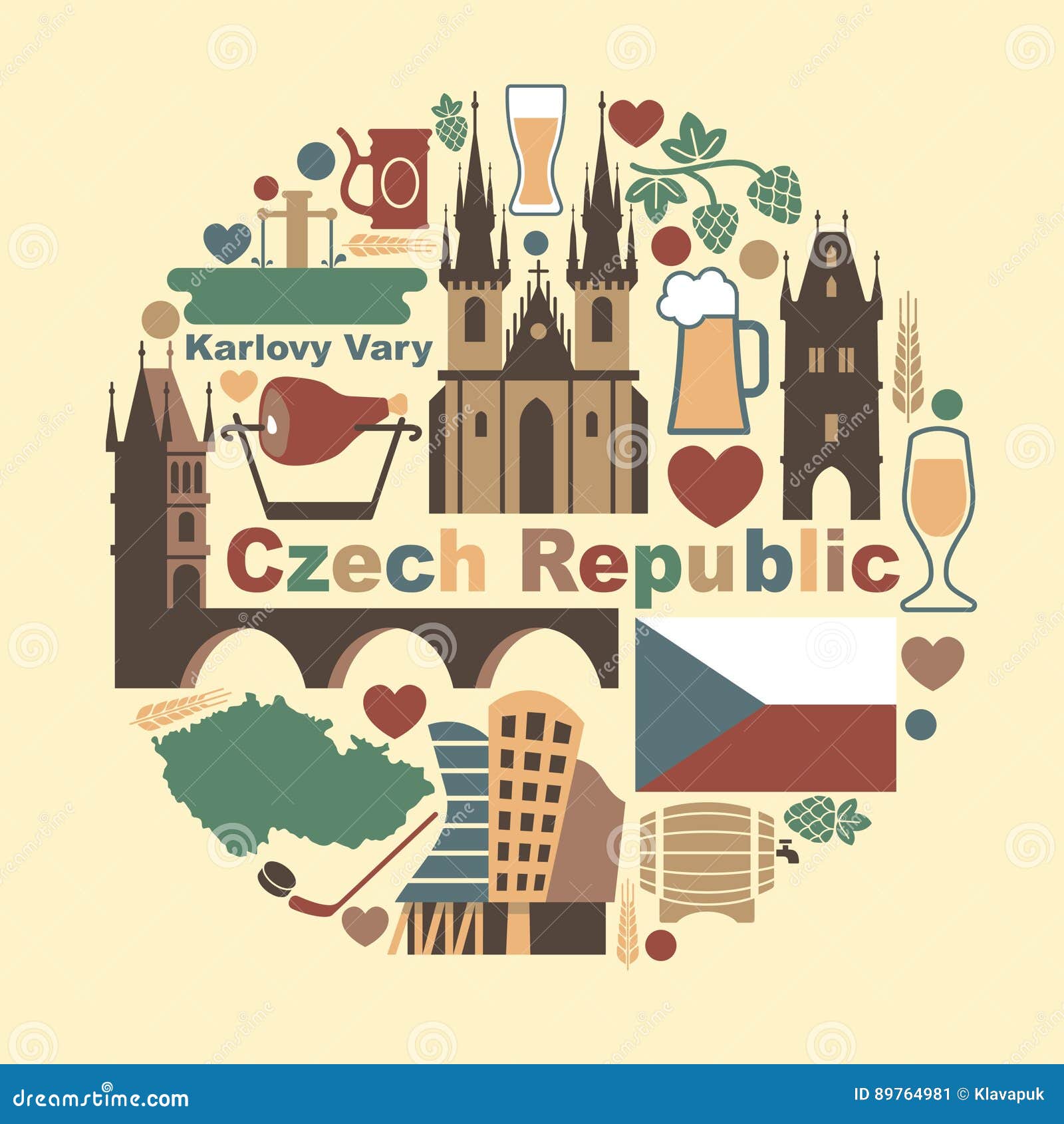 Simboli Della Repubblica Ceca Illustrazione Vettoriale - Illustrazione ...