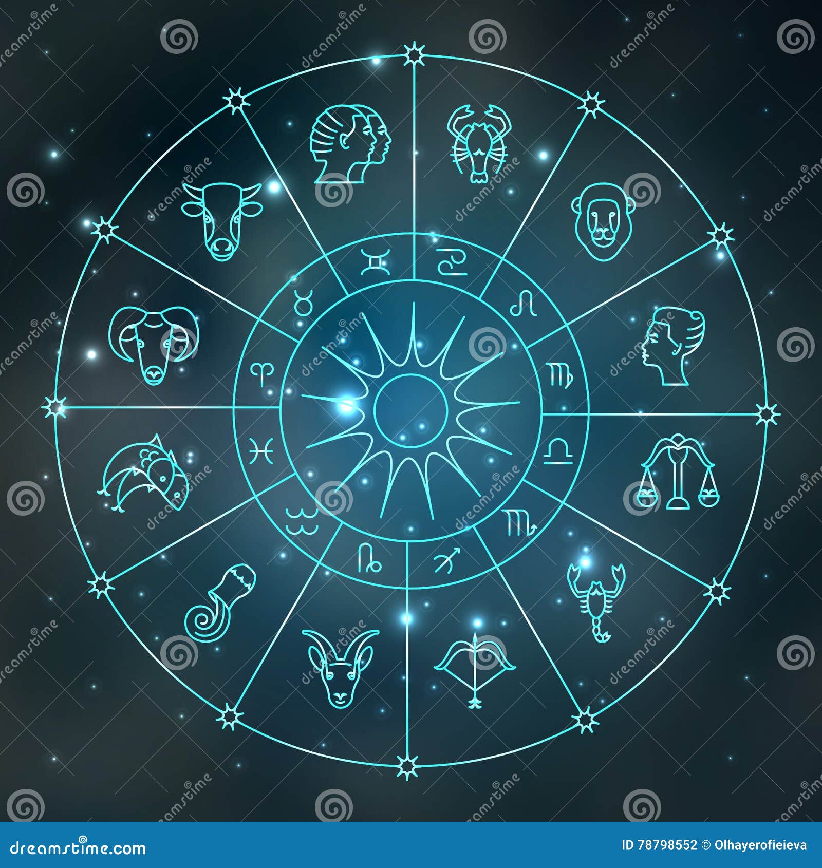 Simboli dello zodiaco illustrazione vettoriale. Illustrazione di ...