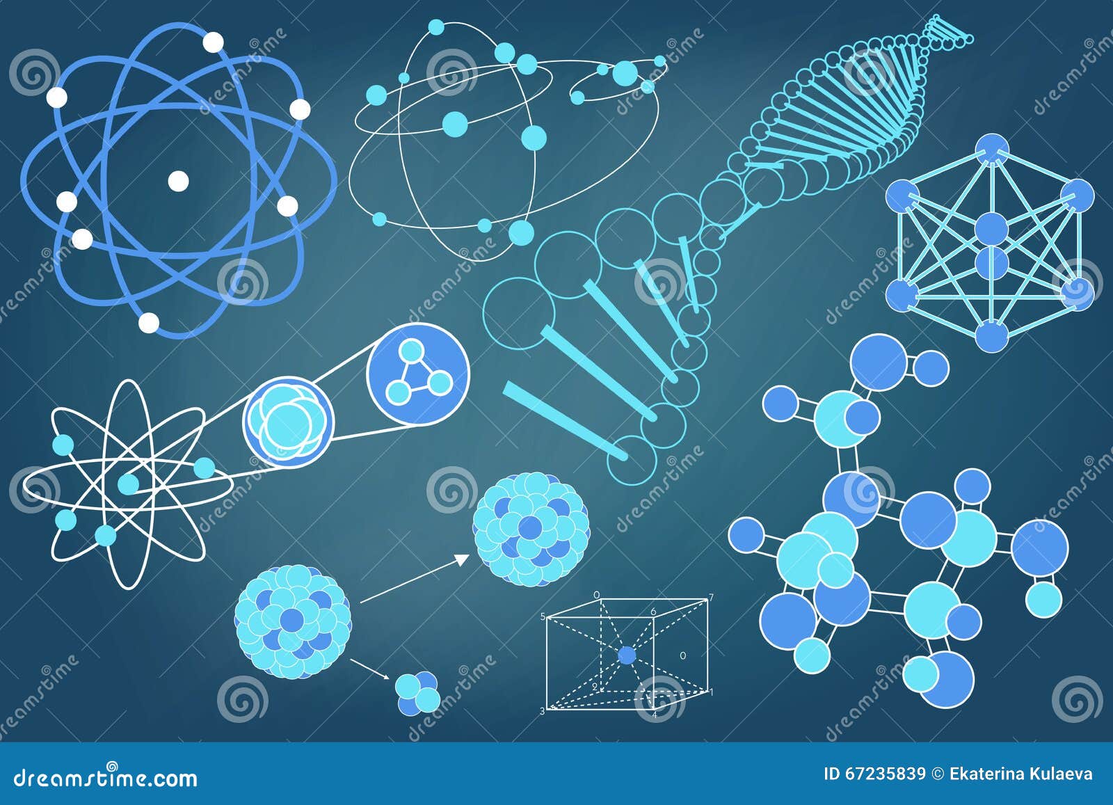 Simboli Di Eelements E Schemi Di Fisica Illustrazione Vettoriale ...