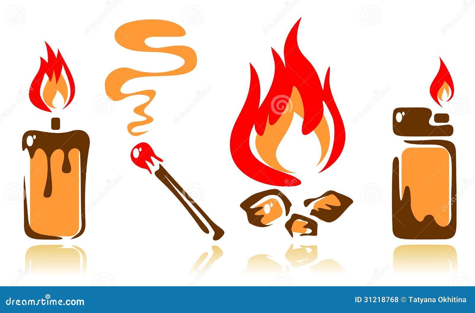 Simboli di fuoco illustrazione vettoriale. Illustrazione di bianco ...