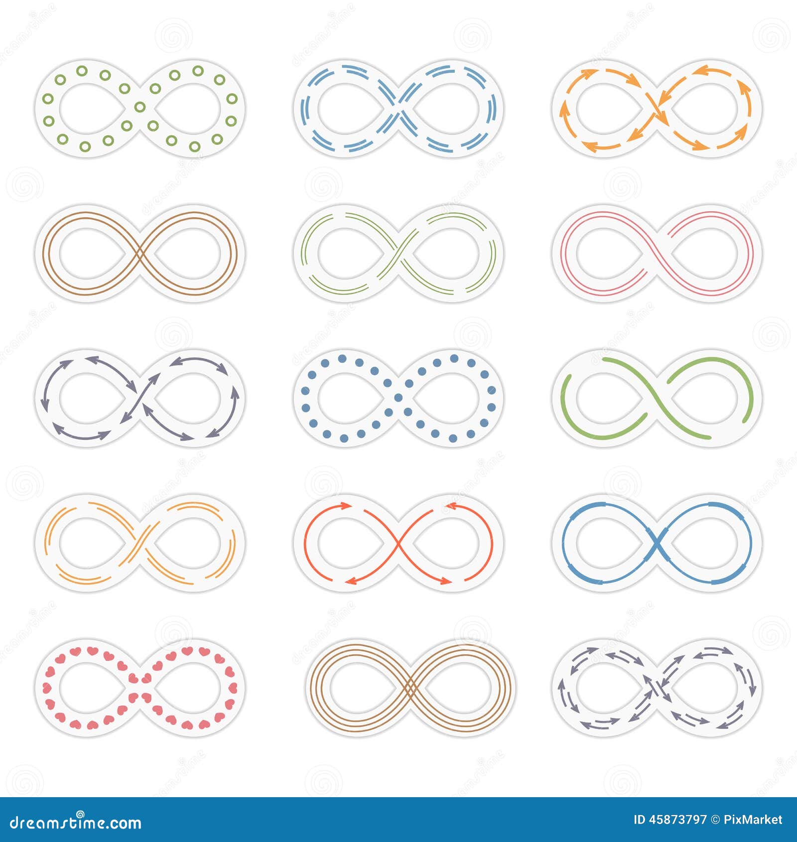 Simboli di infinito illustrazione vettoriale. Illustrazione di ...
