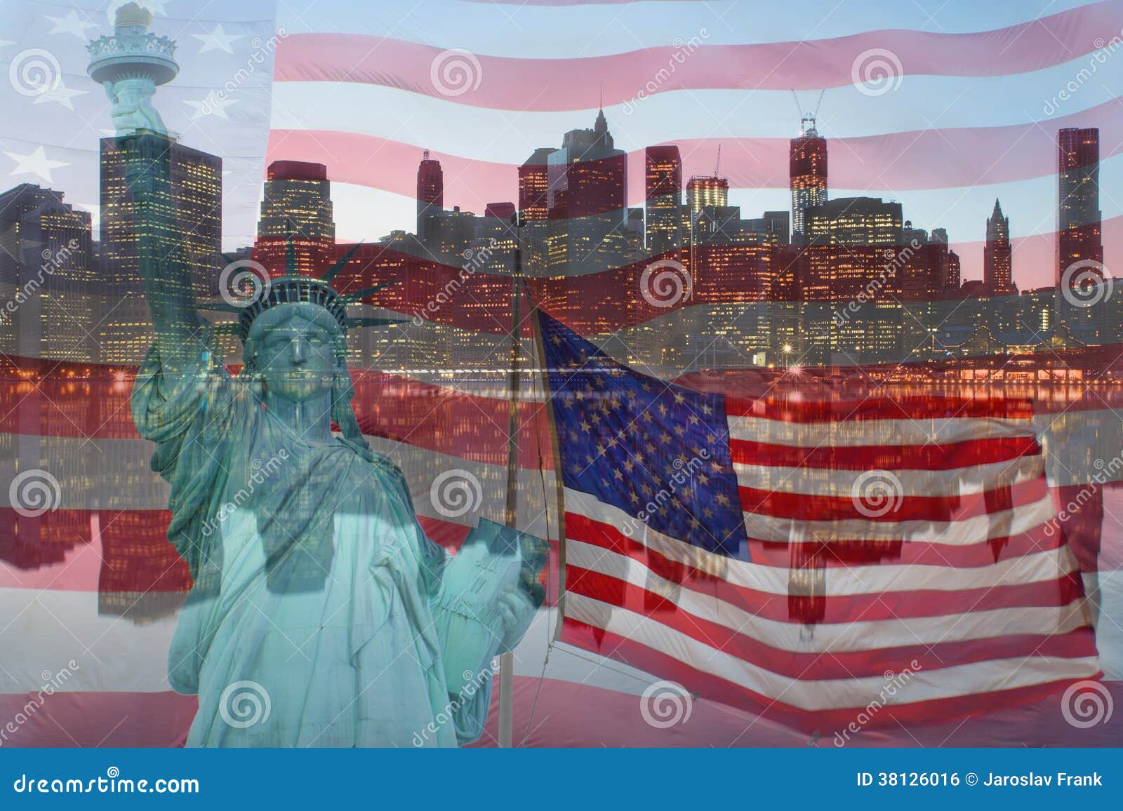 Simboli Di New York. Collage. Fotografia Stock - Immagine di ...