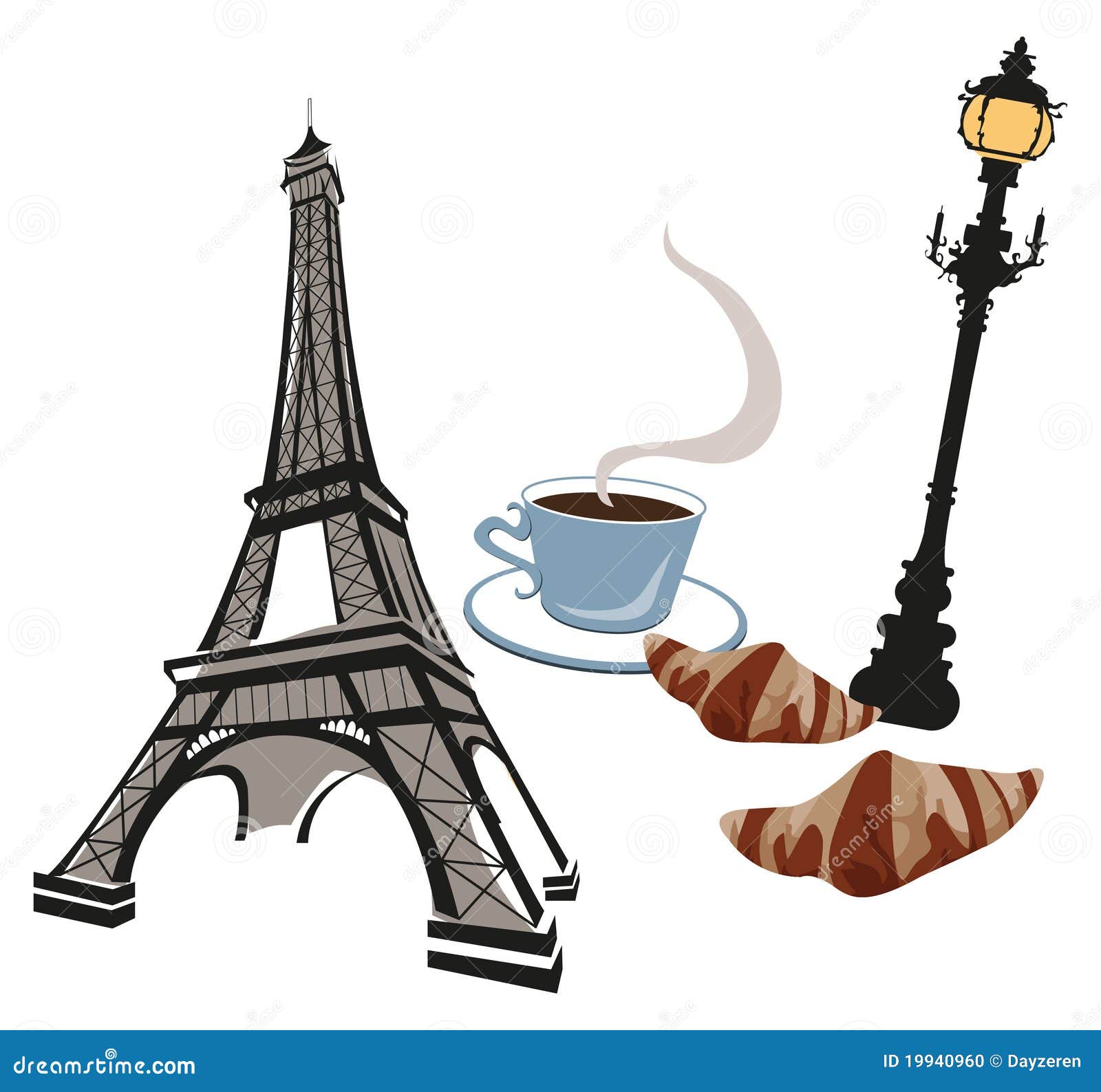 Simboli di Parigi illustrazione vettoriale. Illustrazione di ...