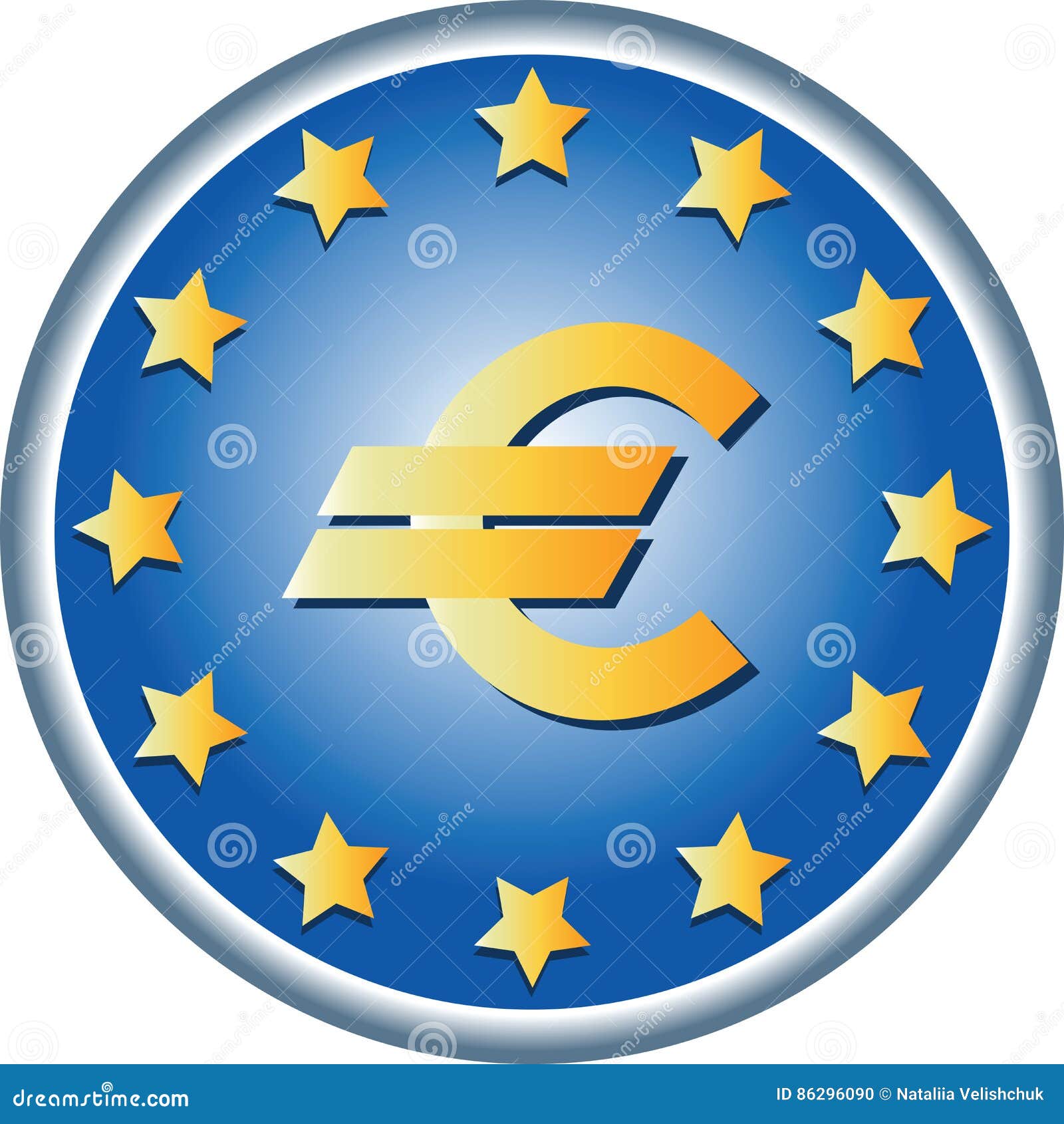 Simboli Di UE Emblema Rotondo Illustrazione Vettoriale - Illustrazione ...