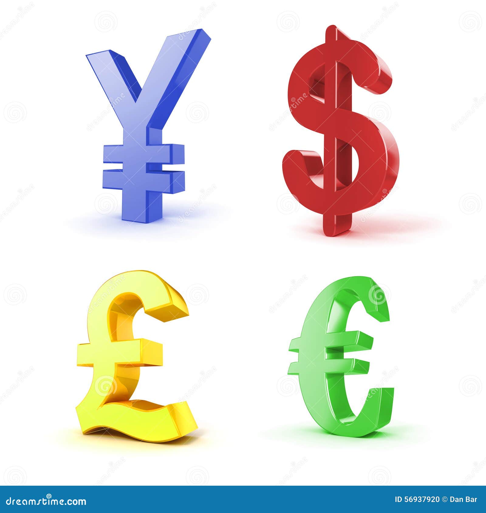 Simboli di valuta 3D illustrazione di stock. Illustrazione di cliente ...