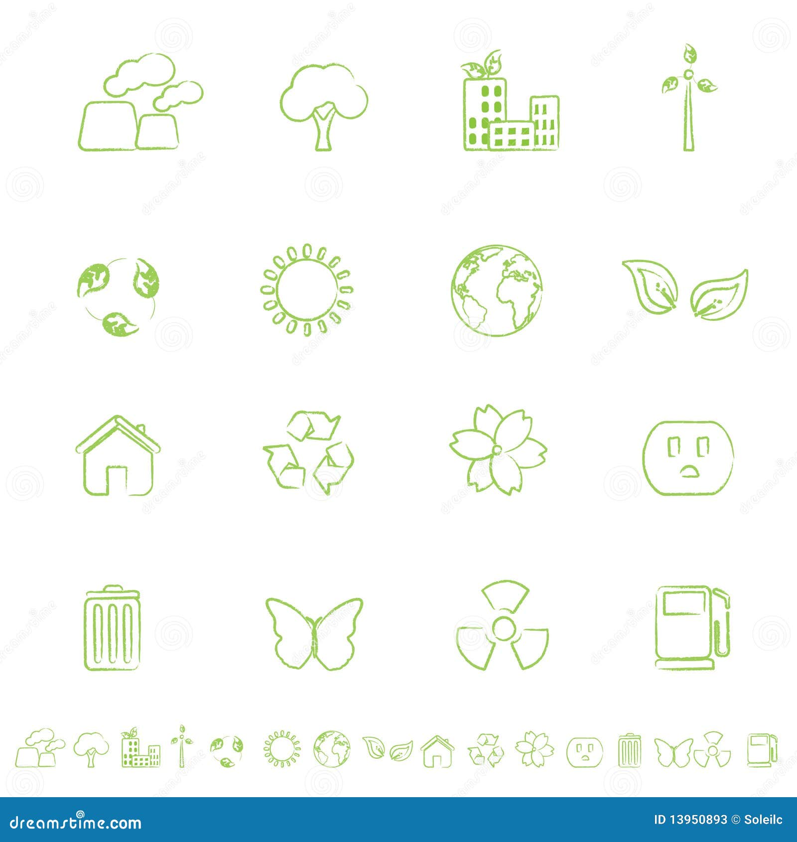 Simboli Ecologici Ed Ambientali Illustrazione Vettoriale ...