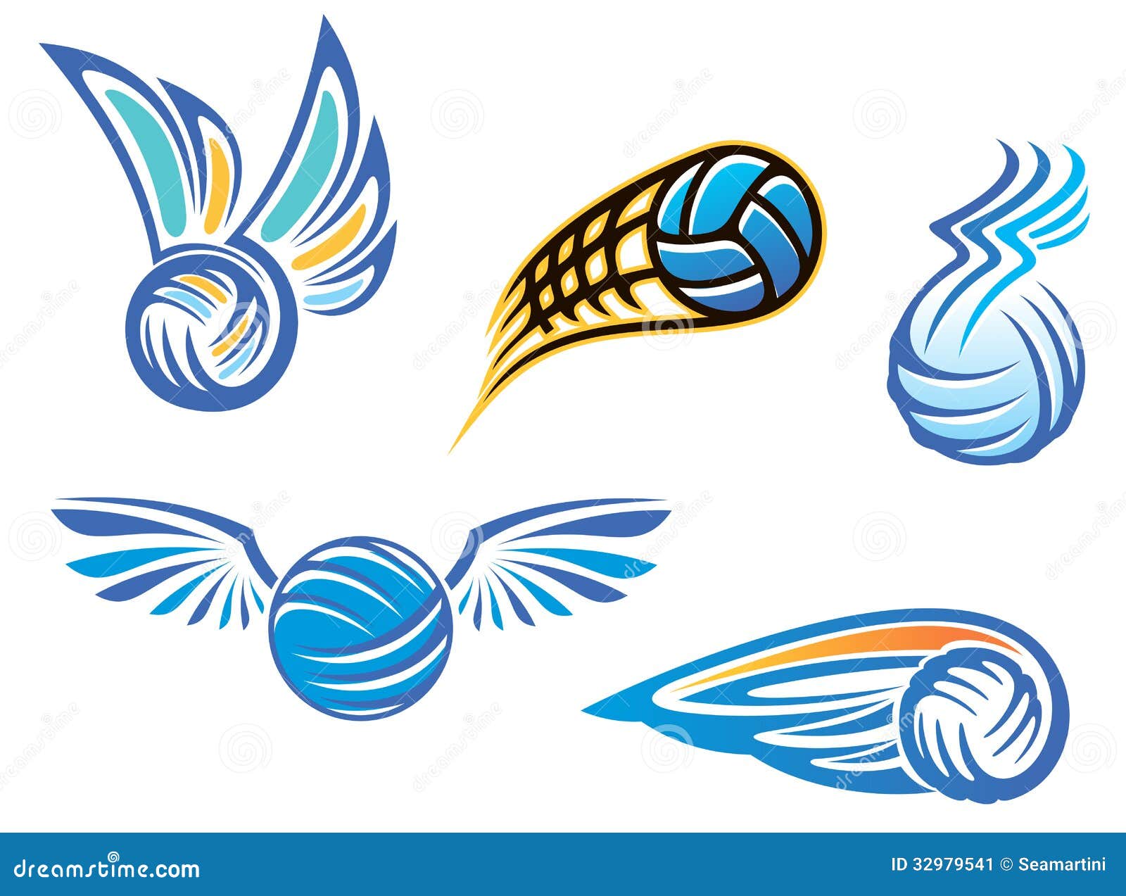 Simboli Ed Emblemi Di Pallavolo Illustrazione Vettoriale ...