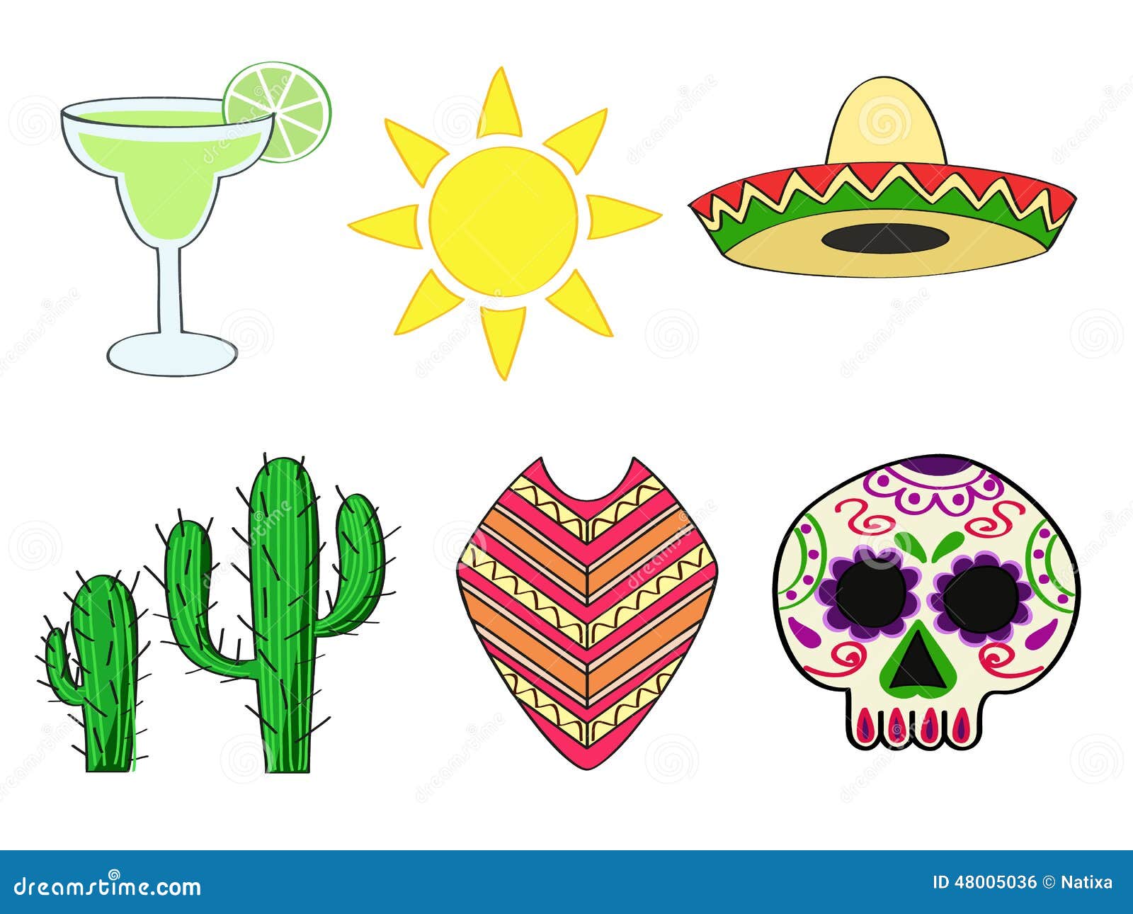 Simboli messicani illustrazione vettoriale. Illustrazione di alcool ...