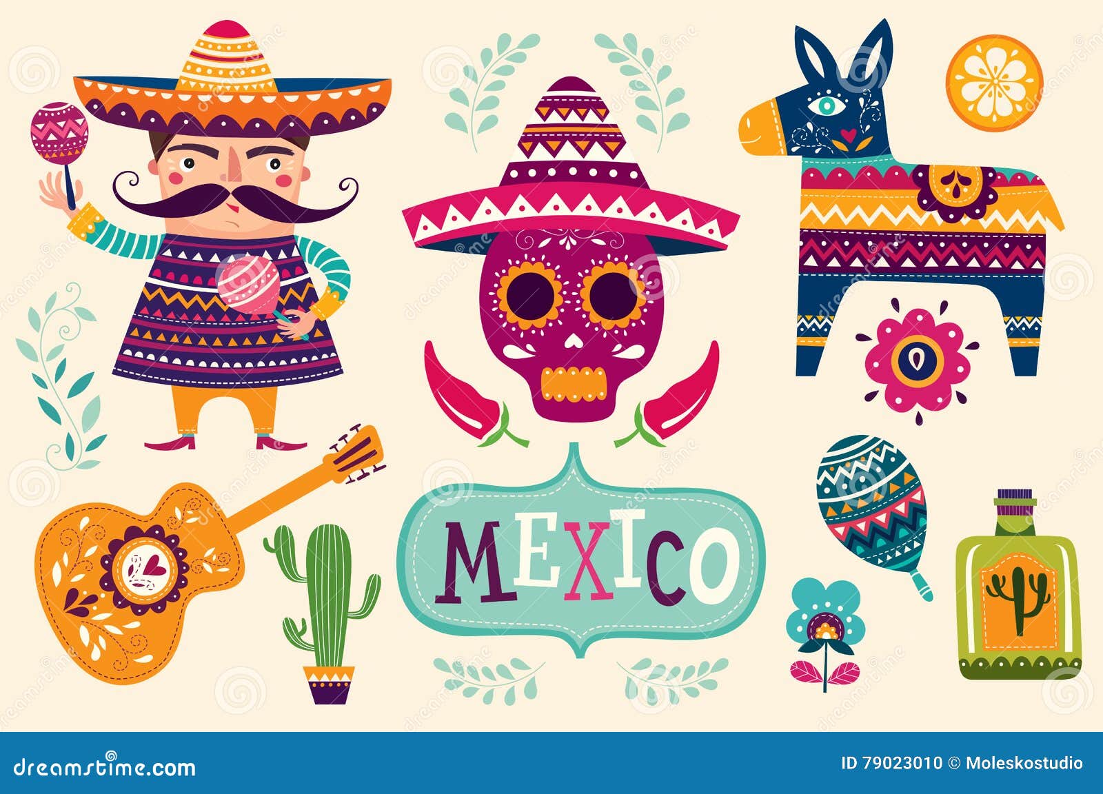 Simboli messicani illustrazione vettoriale. Illustrazione di ...