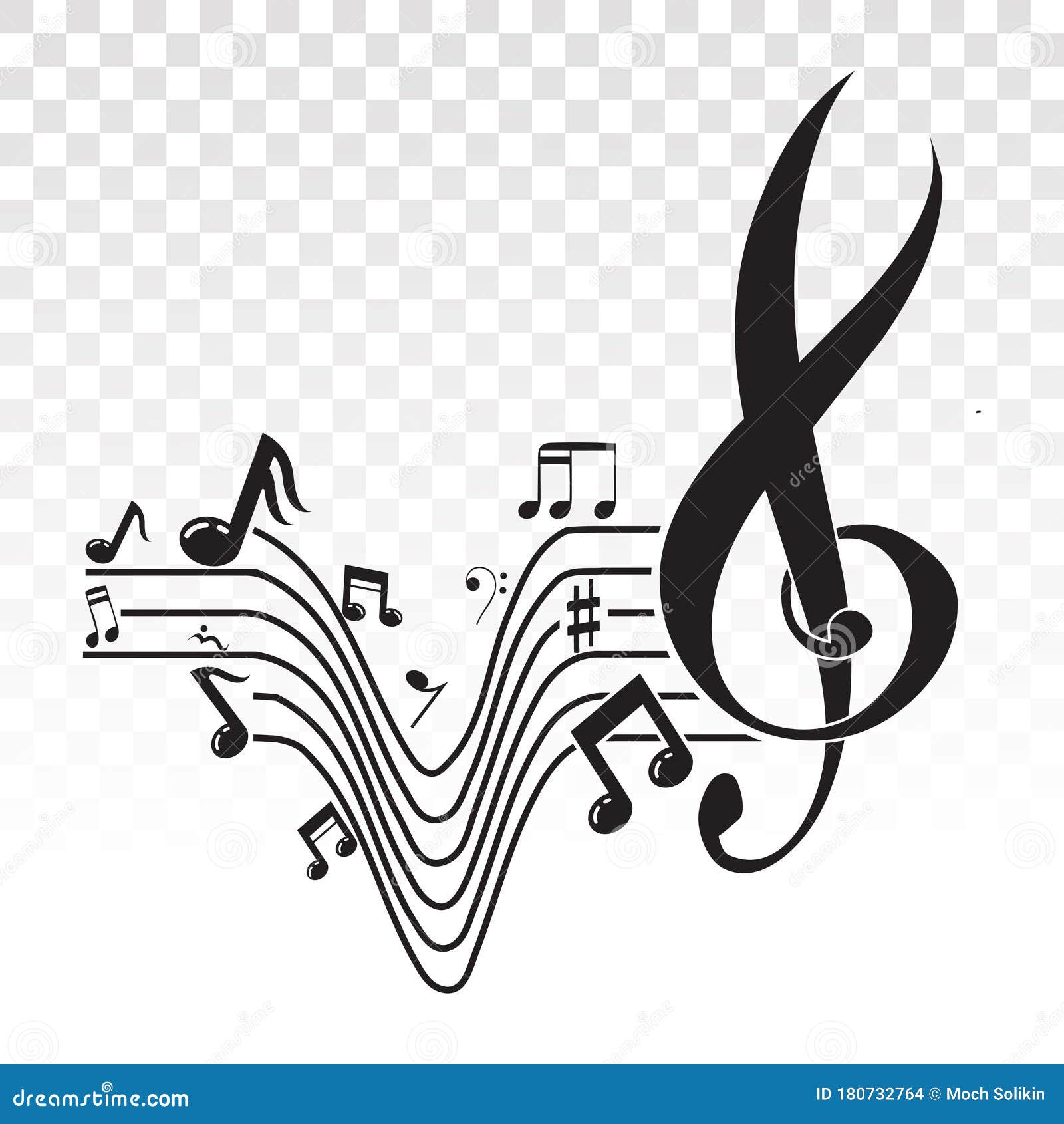 Simboli Musicali O Note Musicali Su Sfondo Trasparente Illustrazione ...