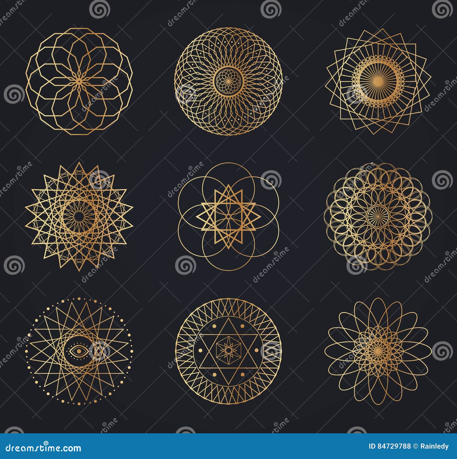 Simboli Sacri Della Geometria Illustrazione Vettoriale - Illustrazione ...