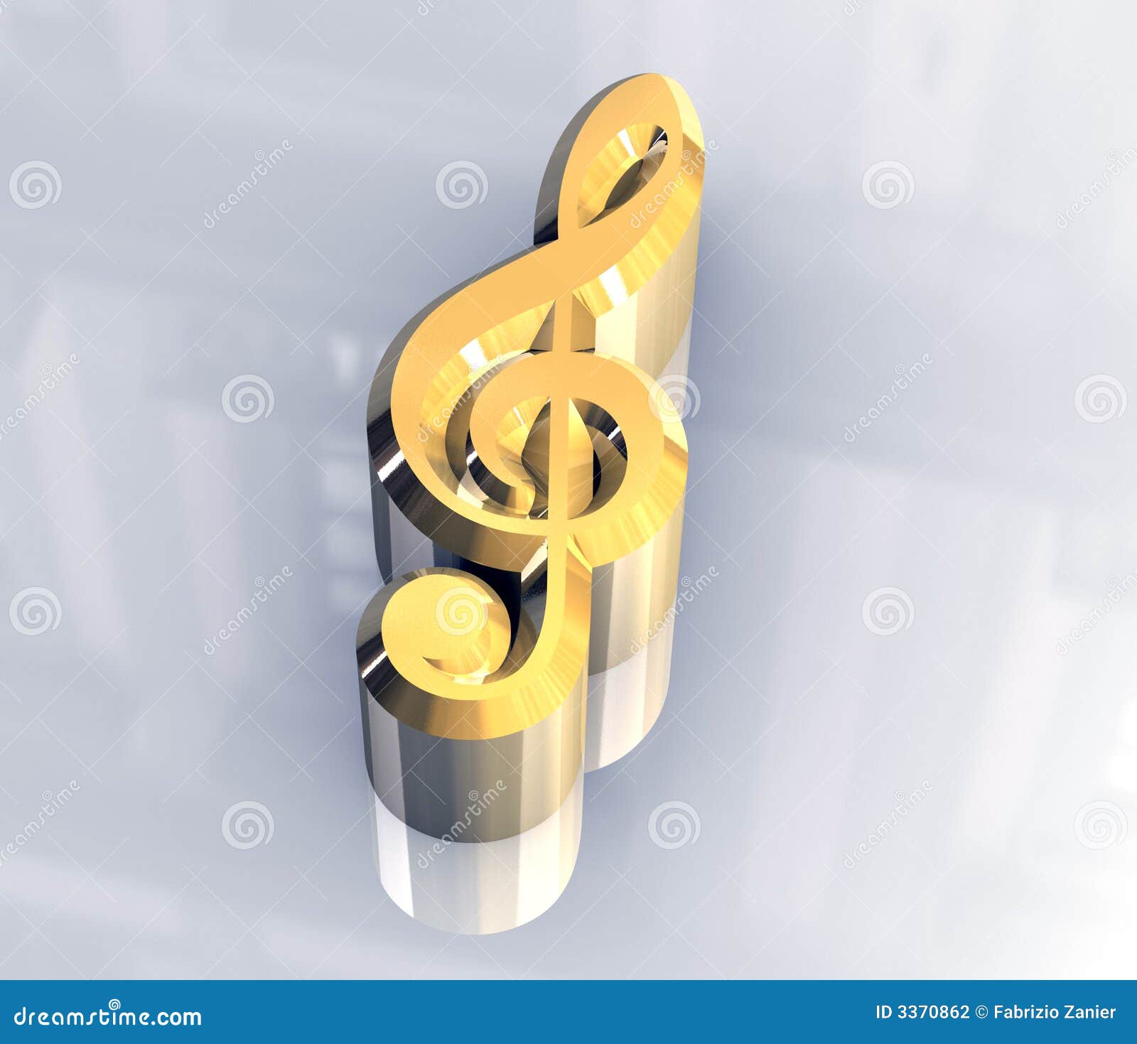 Simbolo Chiave Di Musica in Oro - 3D Illustrazione di Stock ...