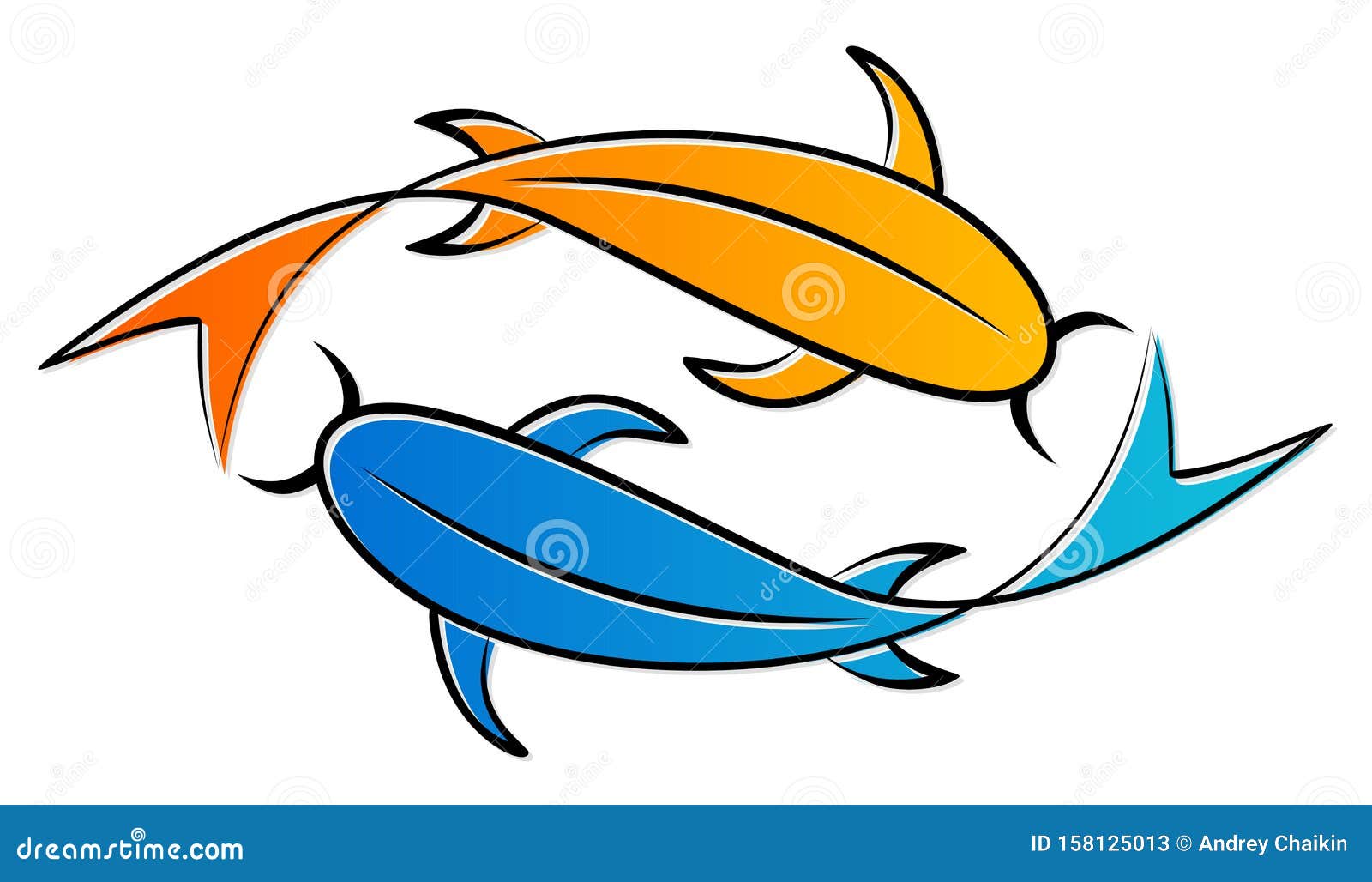 Simbolo con pesci illustrazione vettoriale. Illustrazione di animale ...