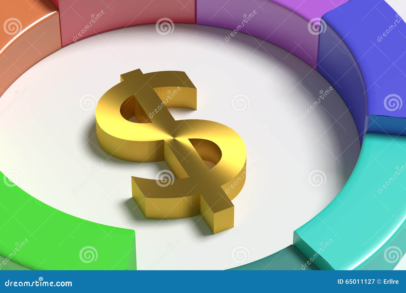 Simbolo Del Dollaro in Mezzo Al Diagramma Variopinto Illustrazione di ...