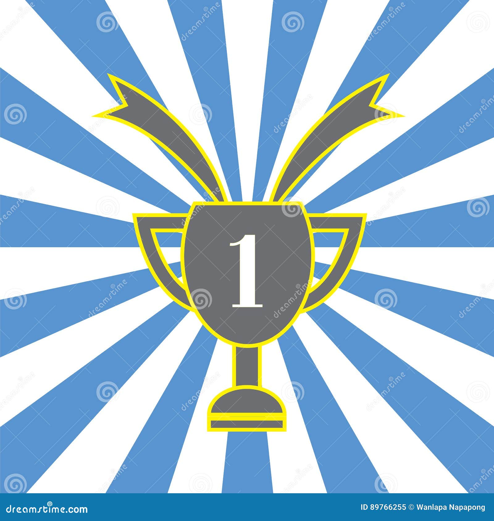 Simbolo Del Trofeo Di Numero Uno Illustrazione Vettoriale ...