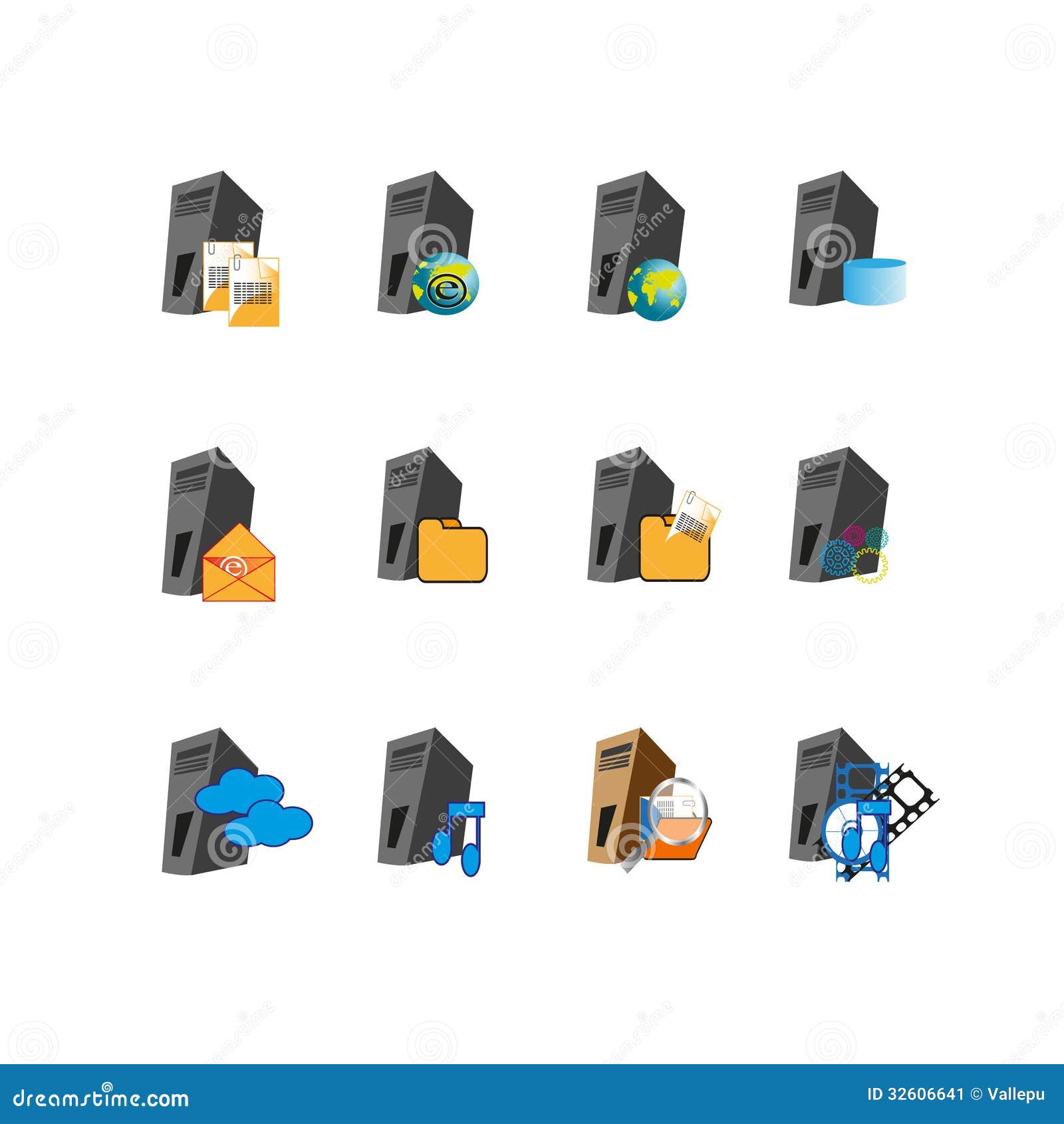 Simbolo Dell'icona Di Web Server Della Raccolta Illustrazione ...