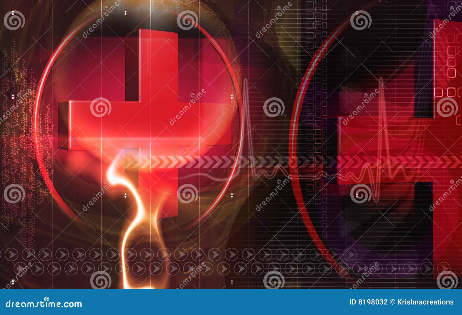 Simbolo della croce rossa illustrazione di stock. Illustrazione di nero ...