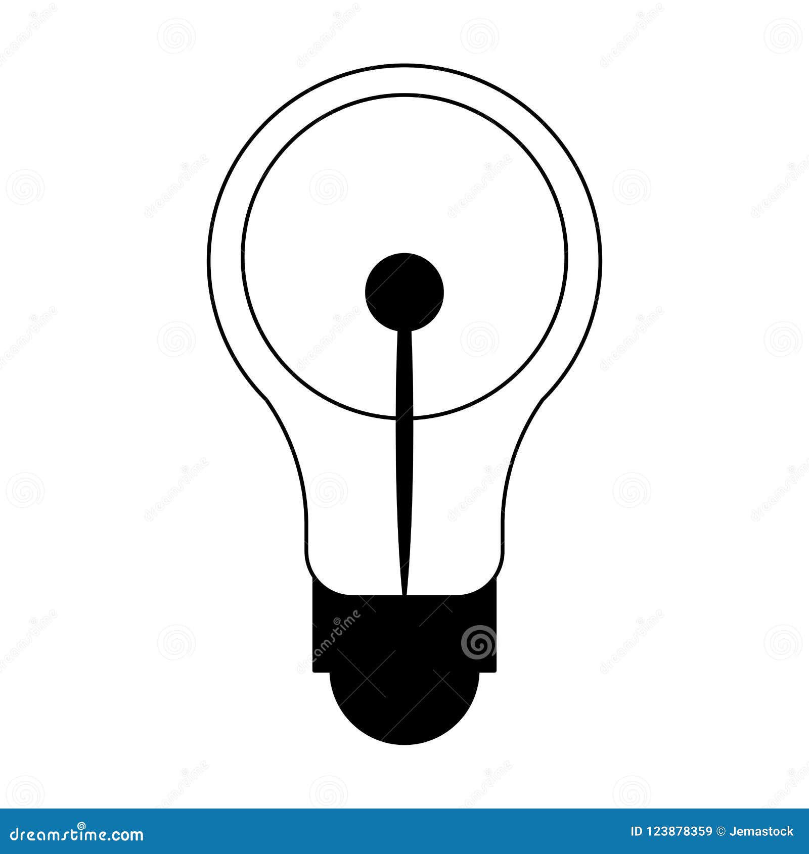 Simbolo Della Luce Di Lampadina in Bianco E Nero Illustrazione ...