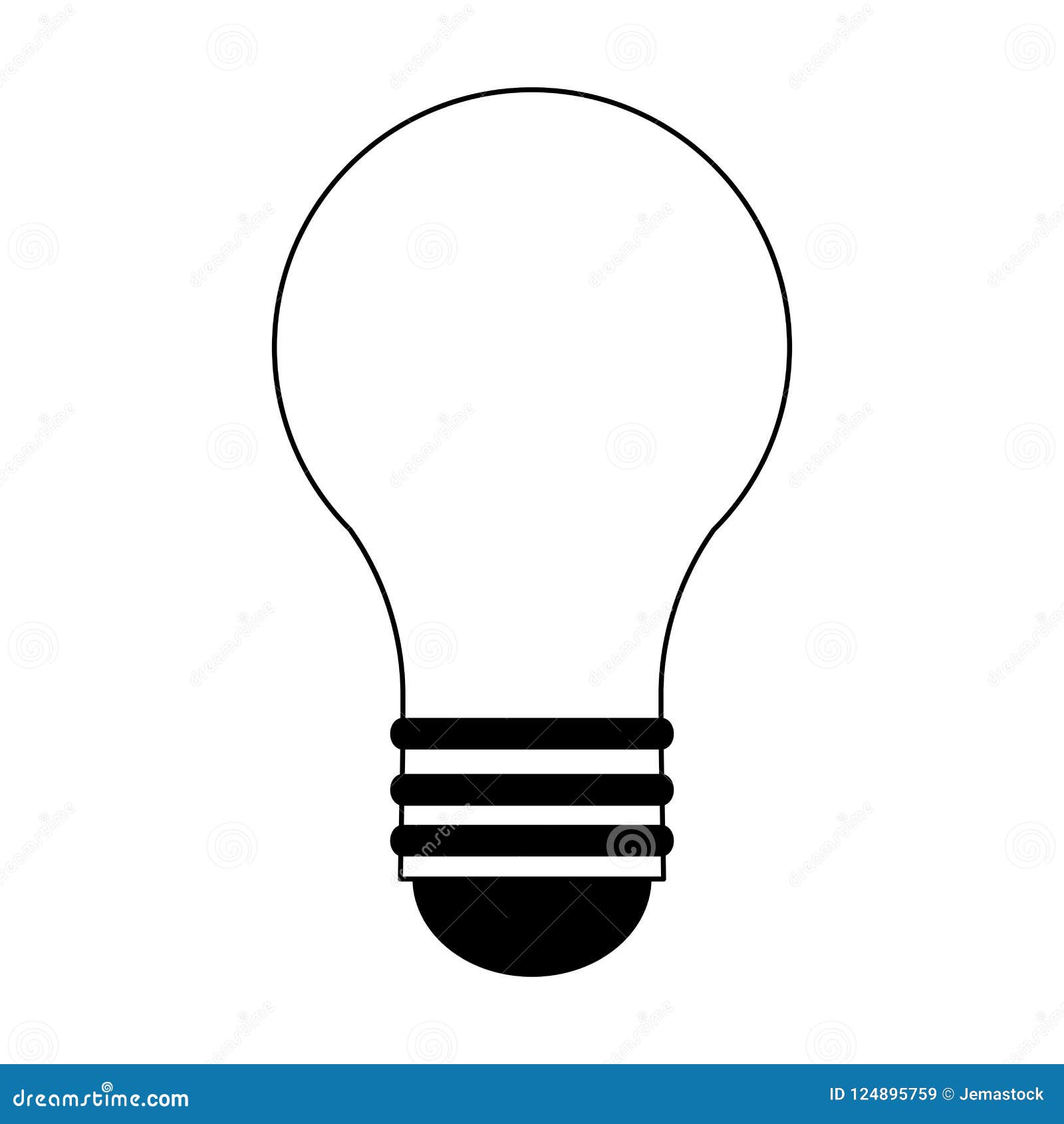 Simbolo Della Luce Di Lampadina in Bianco E Nero Illustrazione ...