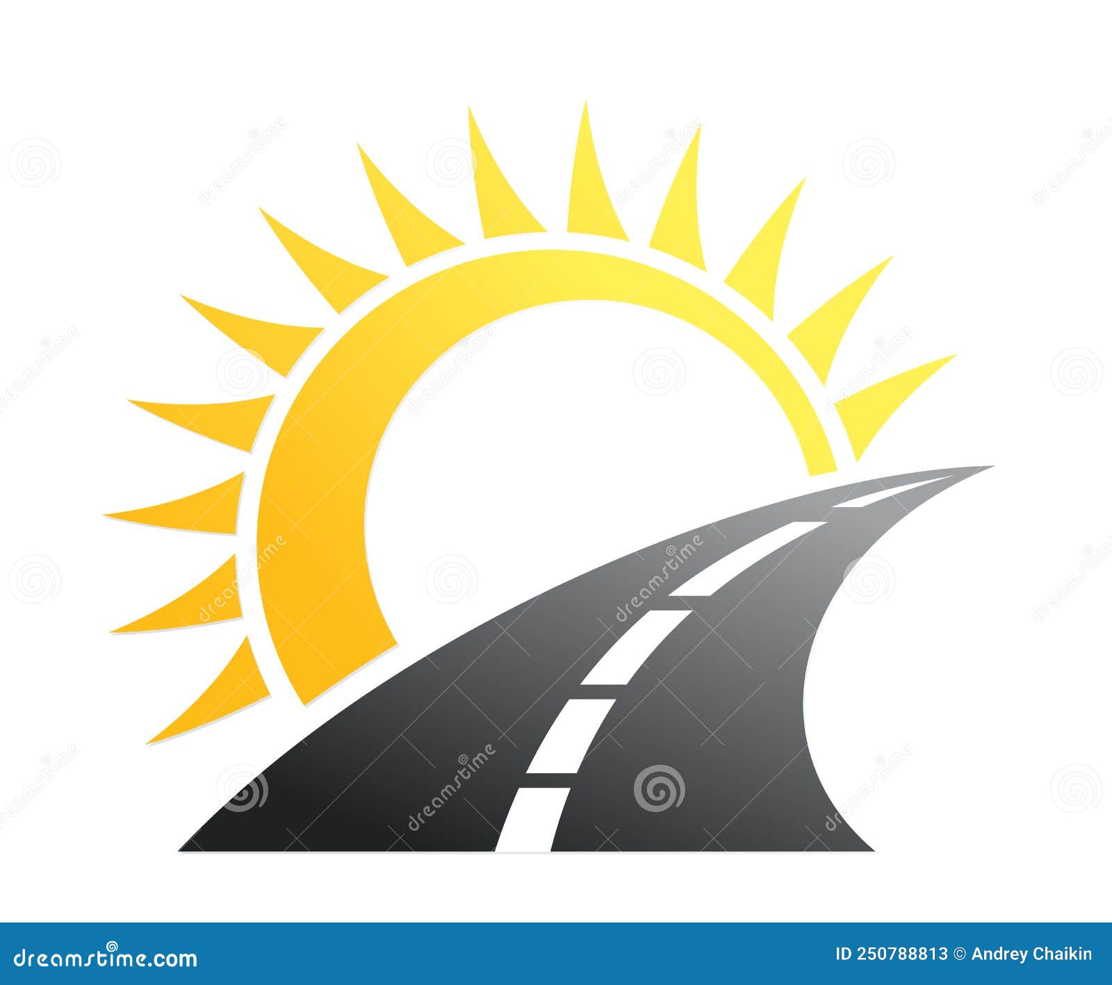 Simbolo Della Strada Con Il Sole. Illustrazione Vettoriale ...