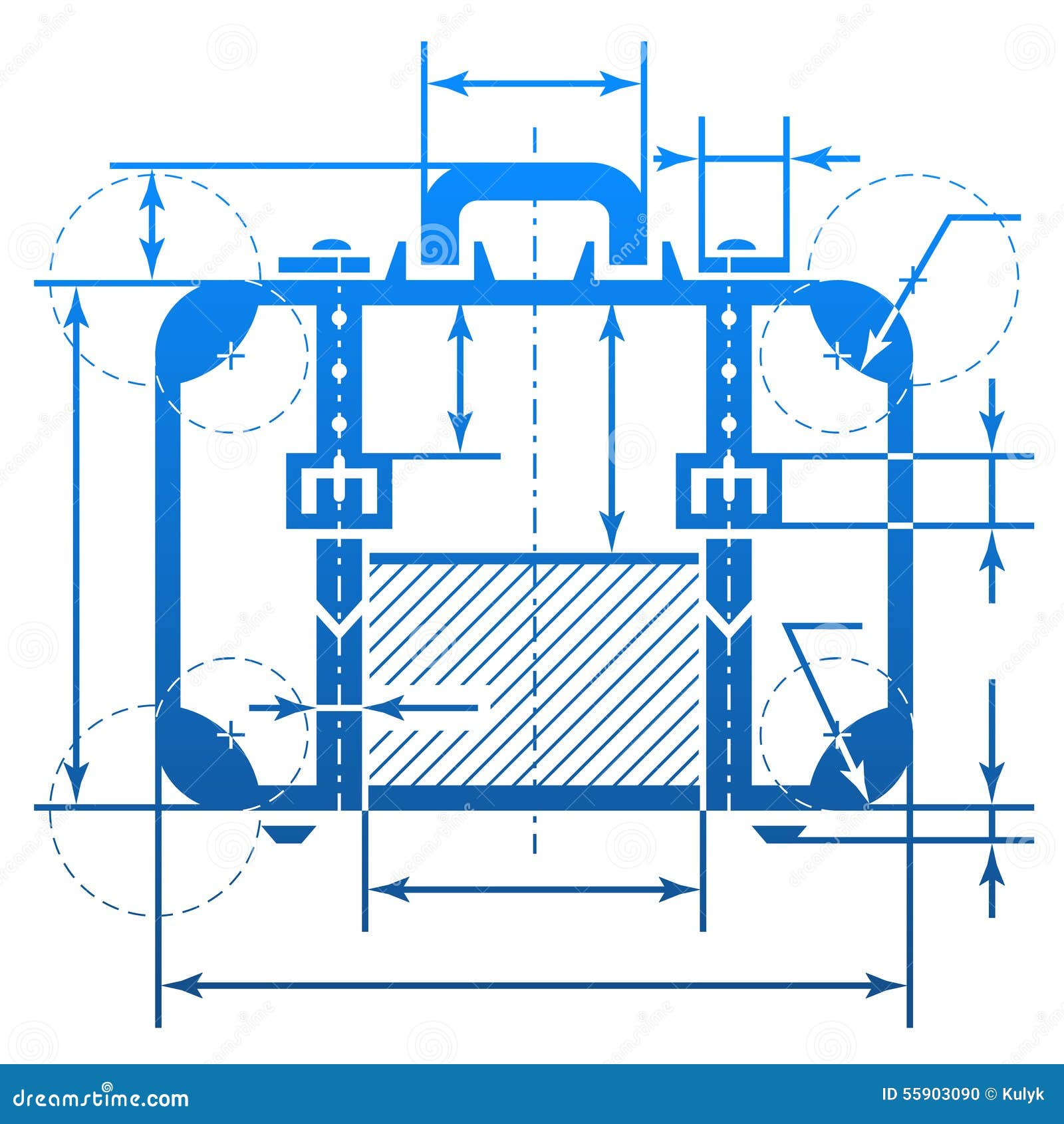 Simbolo Della Valigia Con Le Linee Di Dimensione Illustrazione ...
