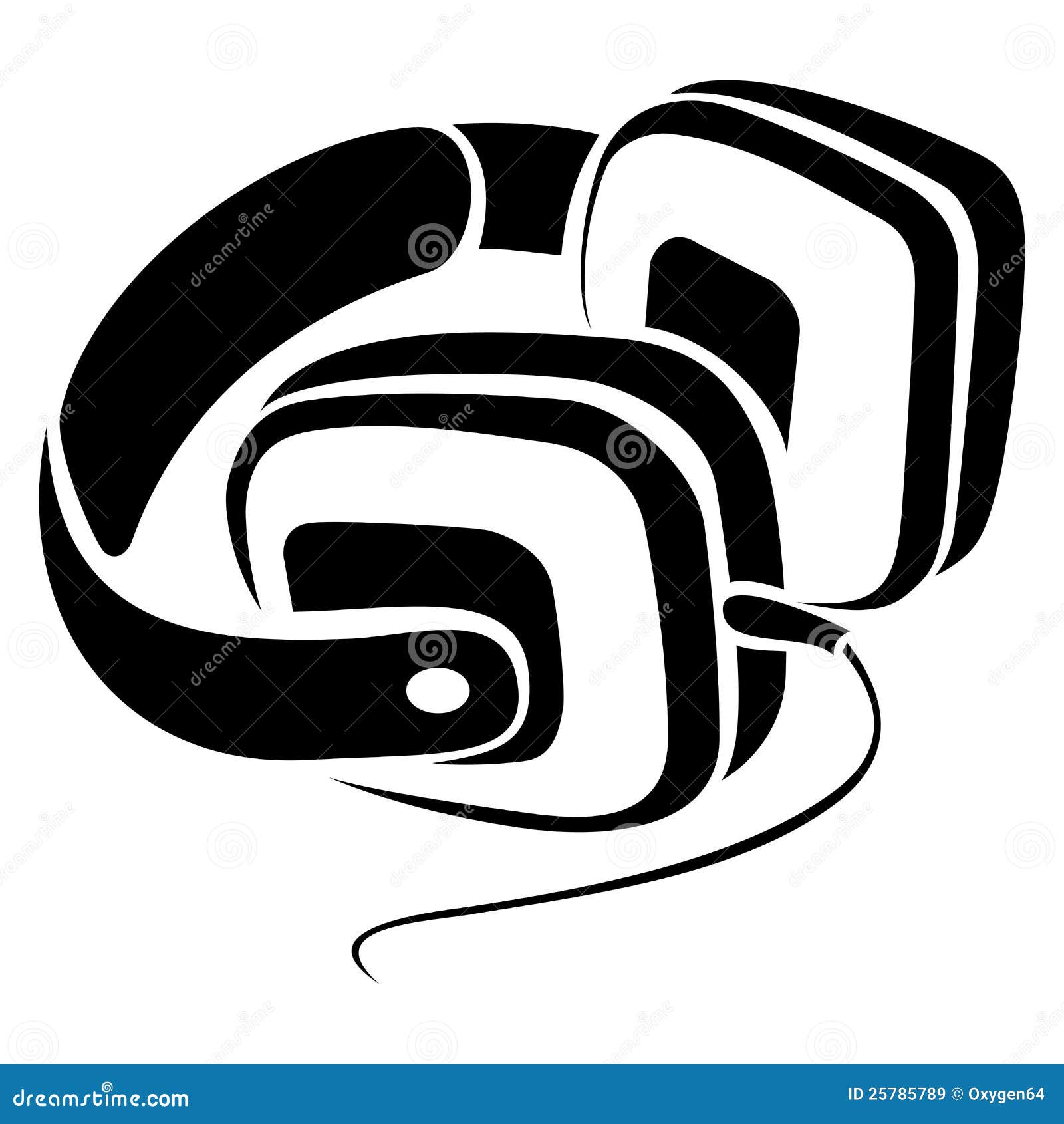 Simbolo delle cuffie illustrazione vettoriale. Illustrazione di musica ...