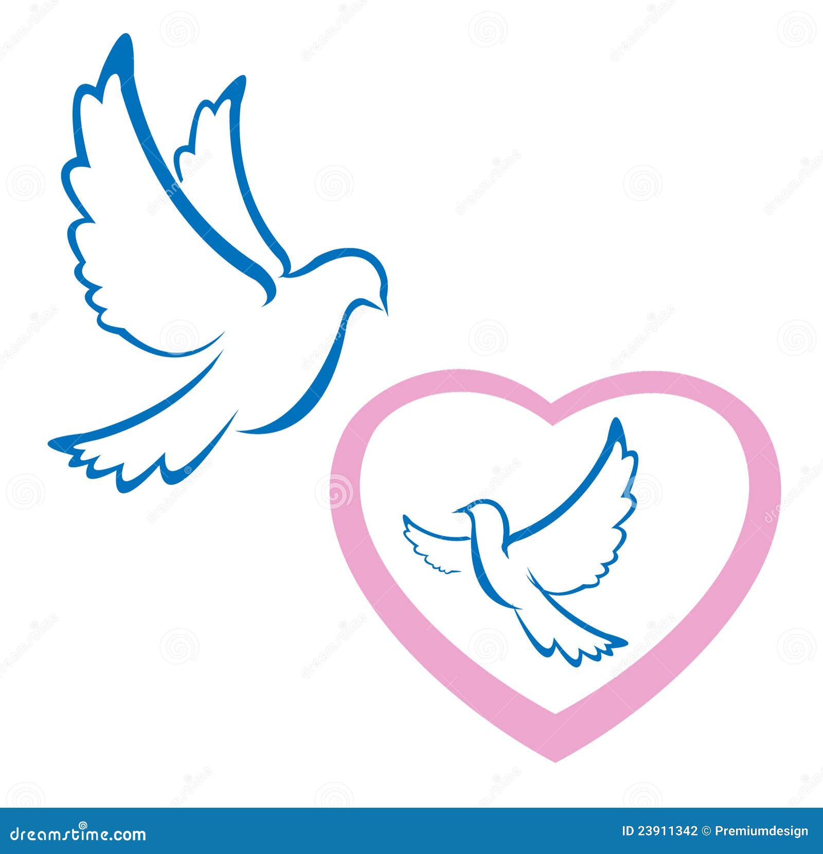 Simbolo Di Amore Della Colomba Illustrazione Vettoriale - Illustrazione ...