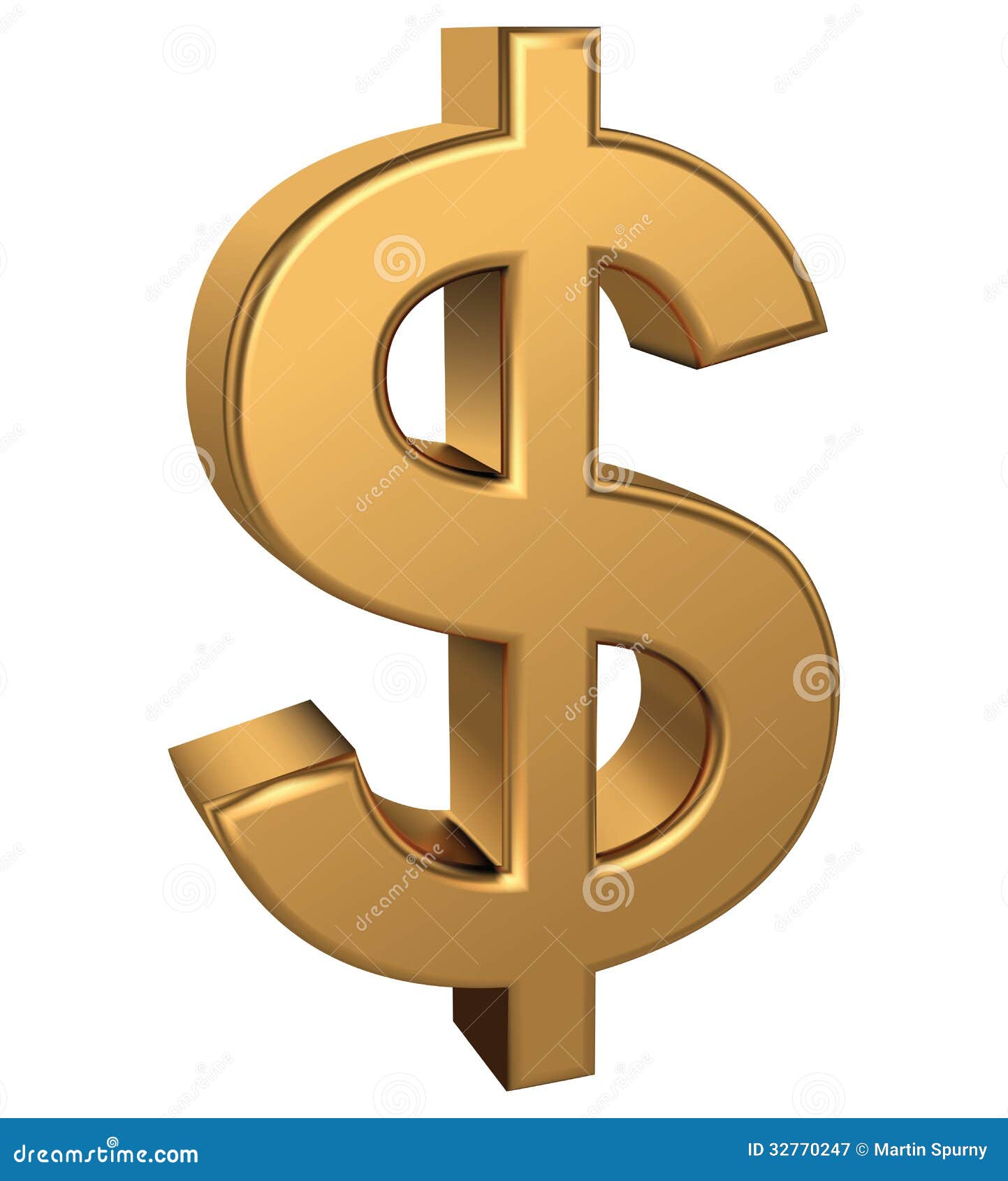 Simbolo di dollaro dorato illustrazione vettoriale. Illustrazione di ...