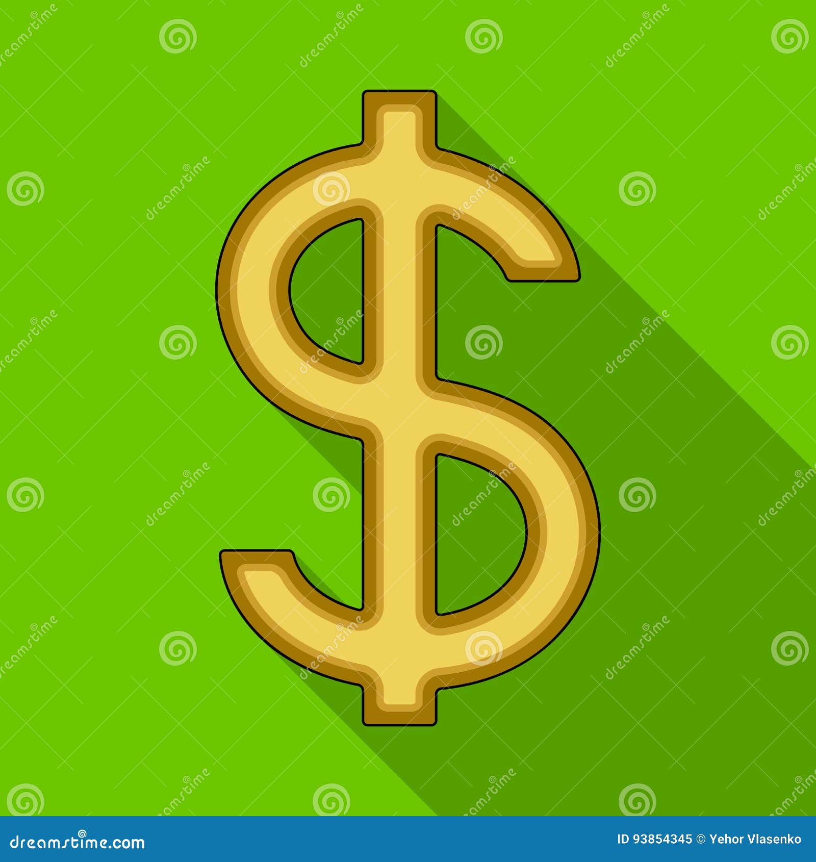 Simbolo di dollaro E illustrazione vettoriale. Illustrazione di finanza ...