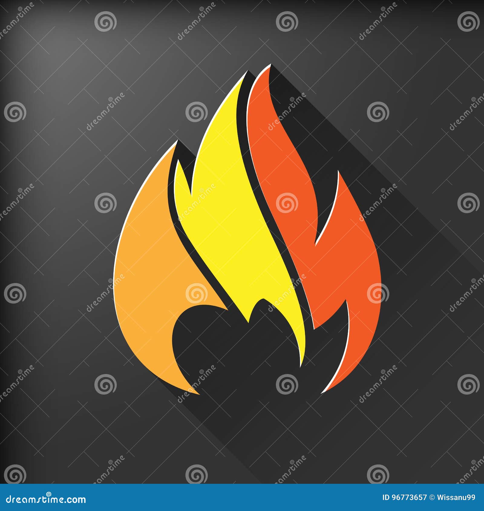 Simbolo di fuoco illustrazione vettoriale. Illustrazione di luce - 96773657