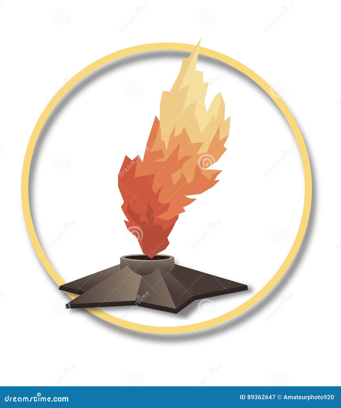 Simbolo Di Fuoco Eterno Isolato Illustrazione Vettoriale ...