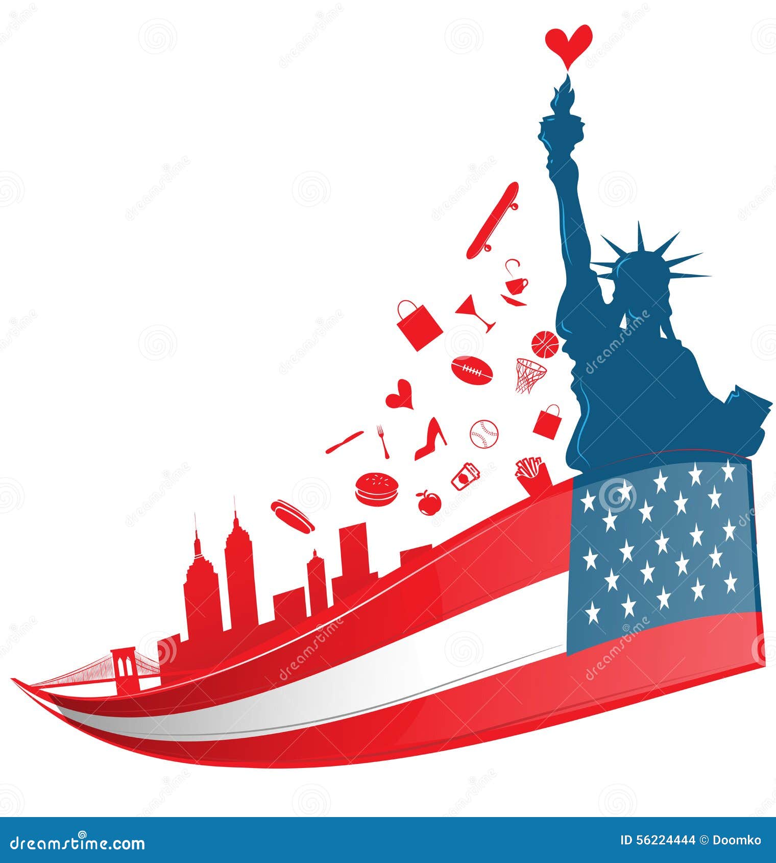 Simbolo di New York City illustrazione vettoriale. Illustrazione di ...