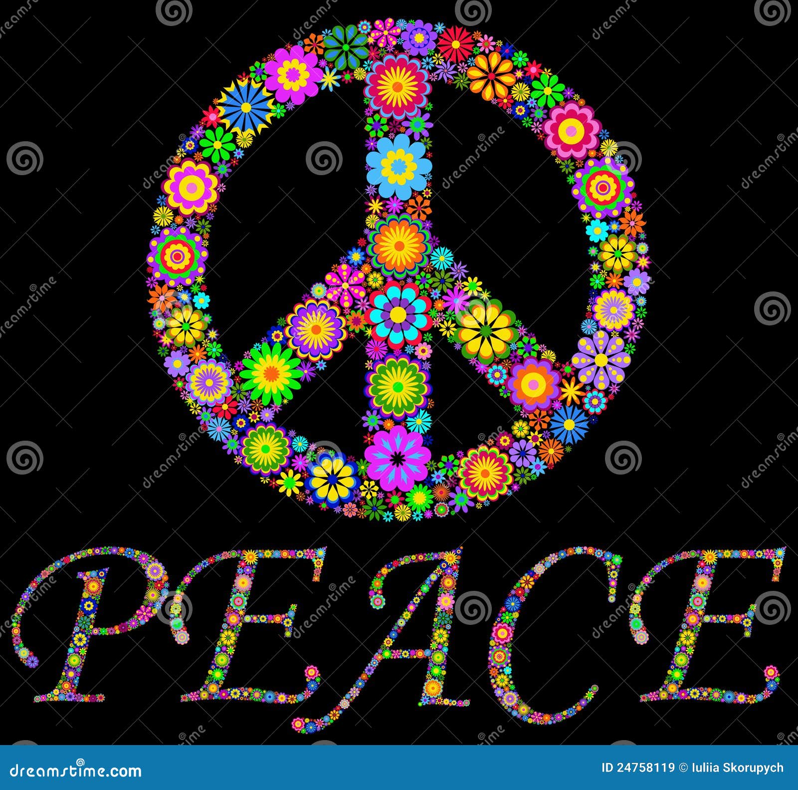 Simbolo di pace illustrazione vettoriale. Illustrazione di pianta ...