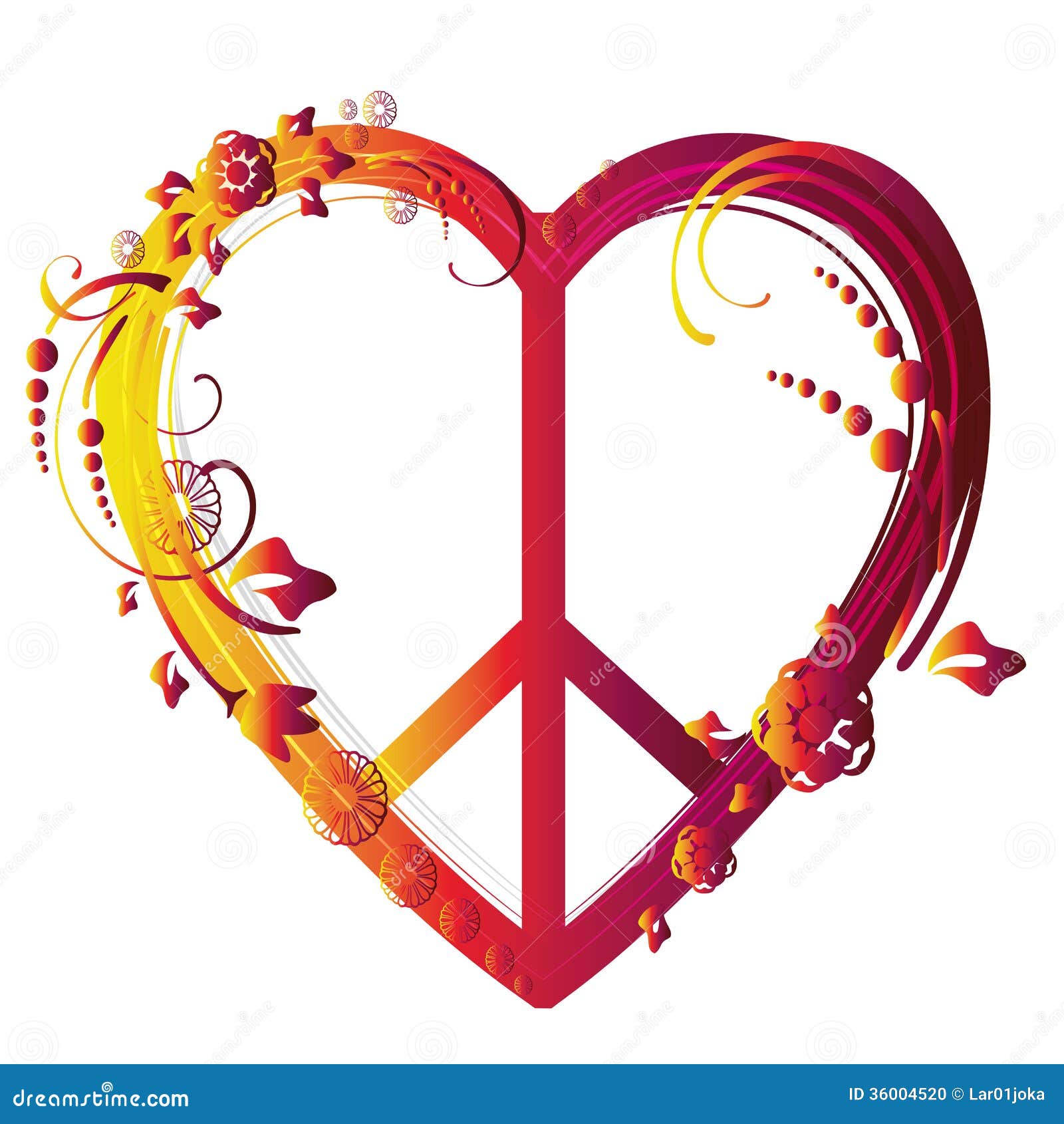 Simbolo di pace del cuore illustrazione vettoriale. Illustrazione di ...