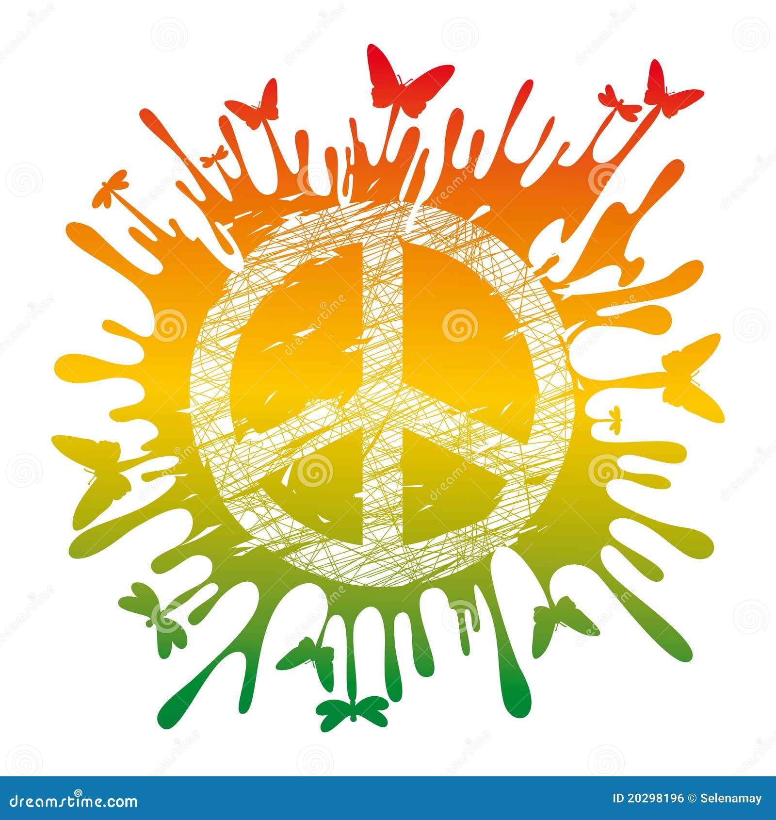 Simbolo di pace del Hippie illustrazione vettoriale. Illustrazione di ...