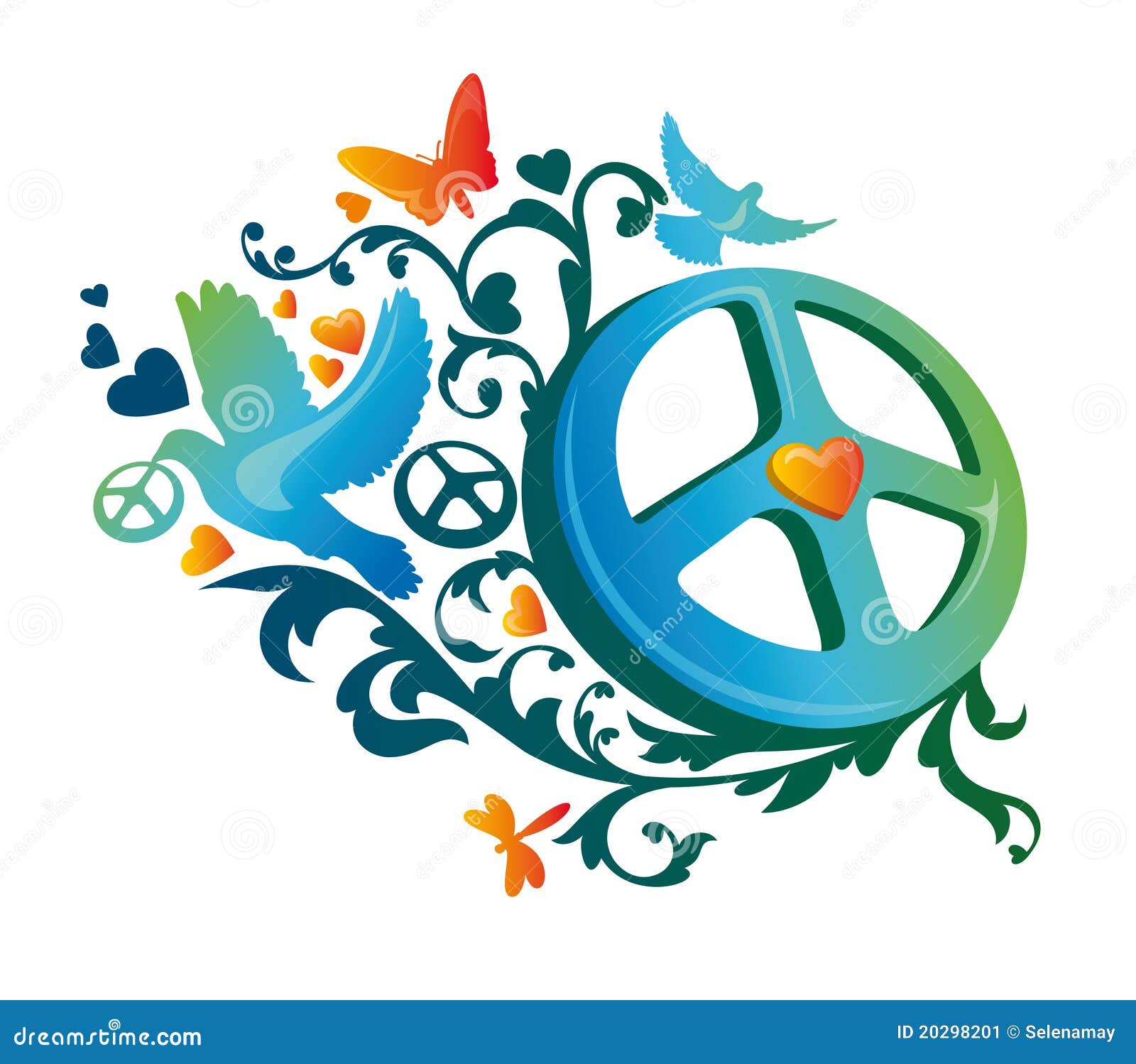 Simbolo di pace del Hippie illustrazione vettoriale. Illustrazione di ...