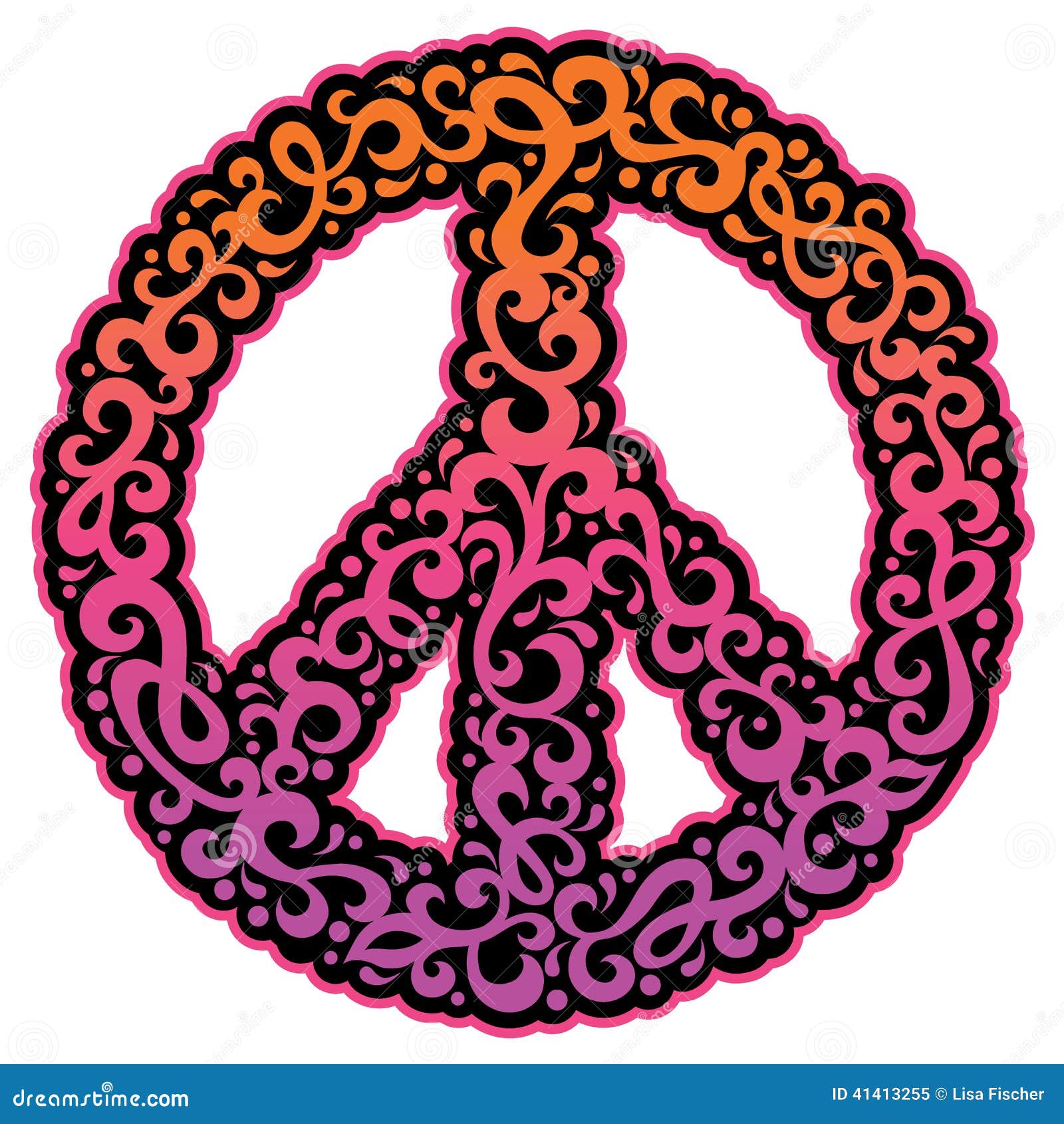 Simbolo di pace di Swirly illustrazione vettoriale. Illustrazione di ...