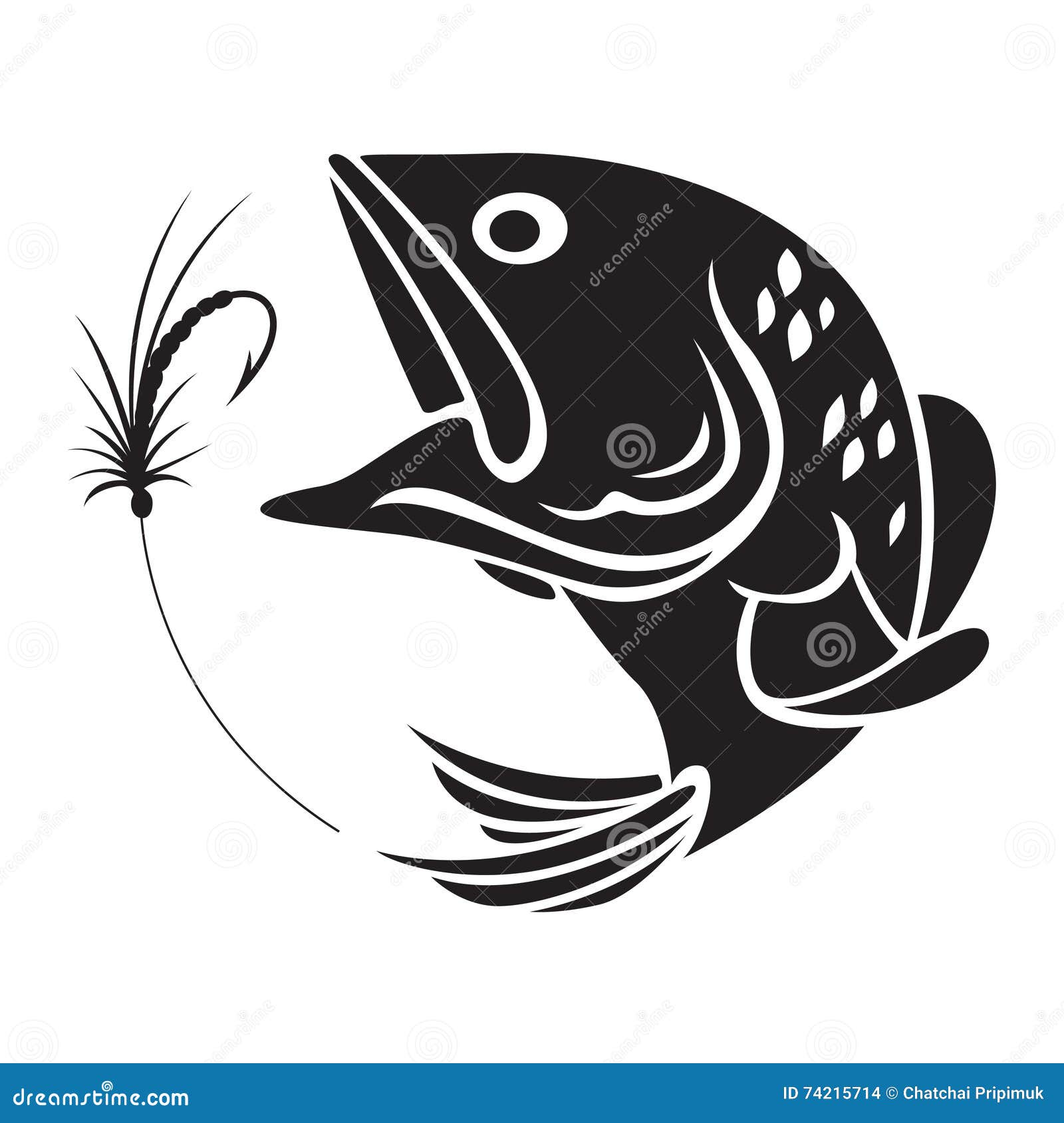 Simbolo di pesca, vettore illustrazione vettoriale. Illustrazione di ...