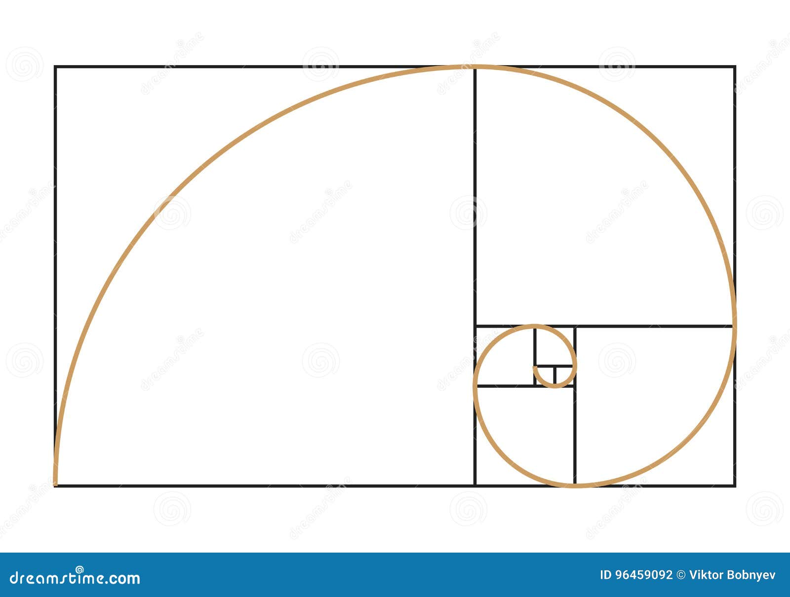 Simbolo Di Spirale Di Fibonacci Illustrazione Vettoriale ...